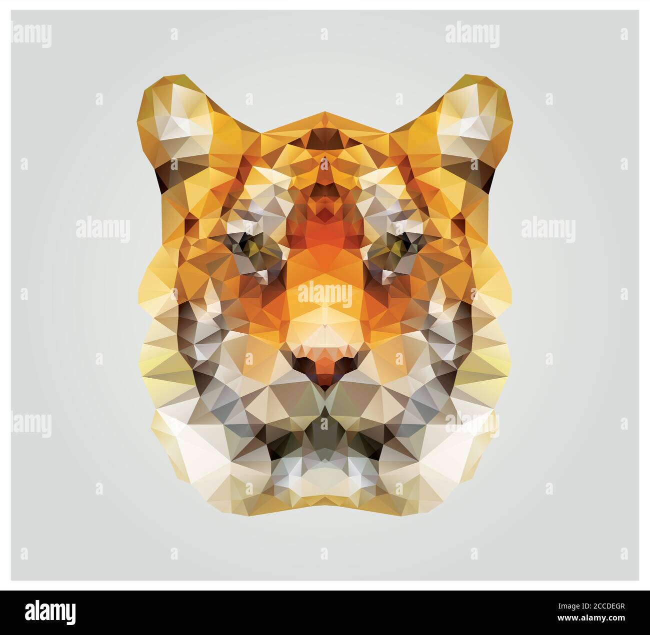 Geometric polygon tiger head, triangle pattern design, vector ...