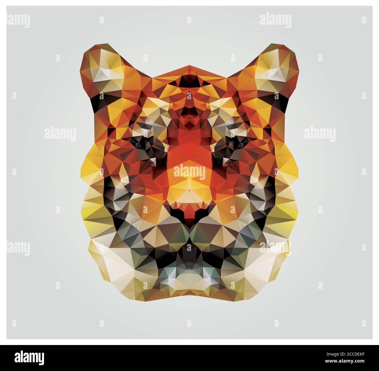 Geometric polygon tiger head, triangle pattern design, vector ...