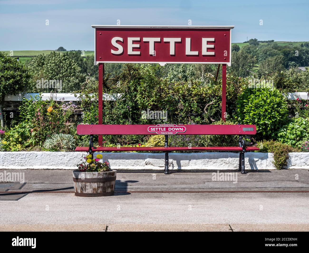 This is Settle railway station in the picturesque Yorkshire Dales one ...
