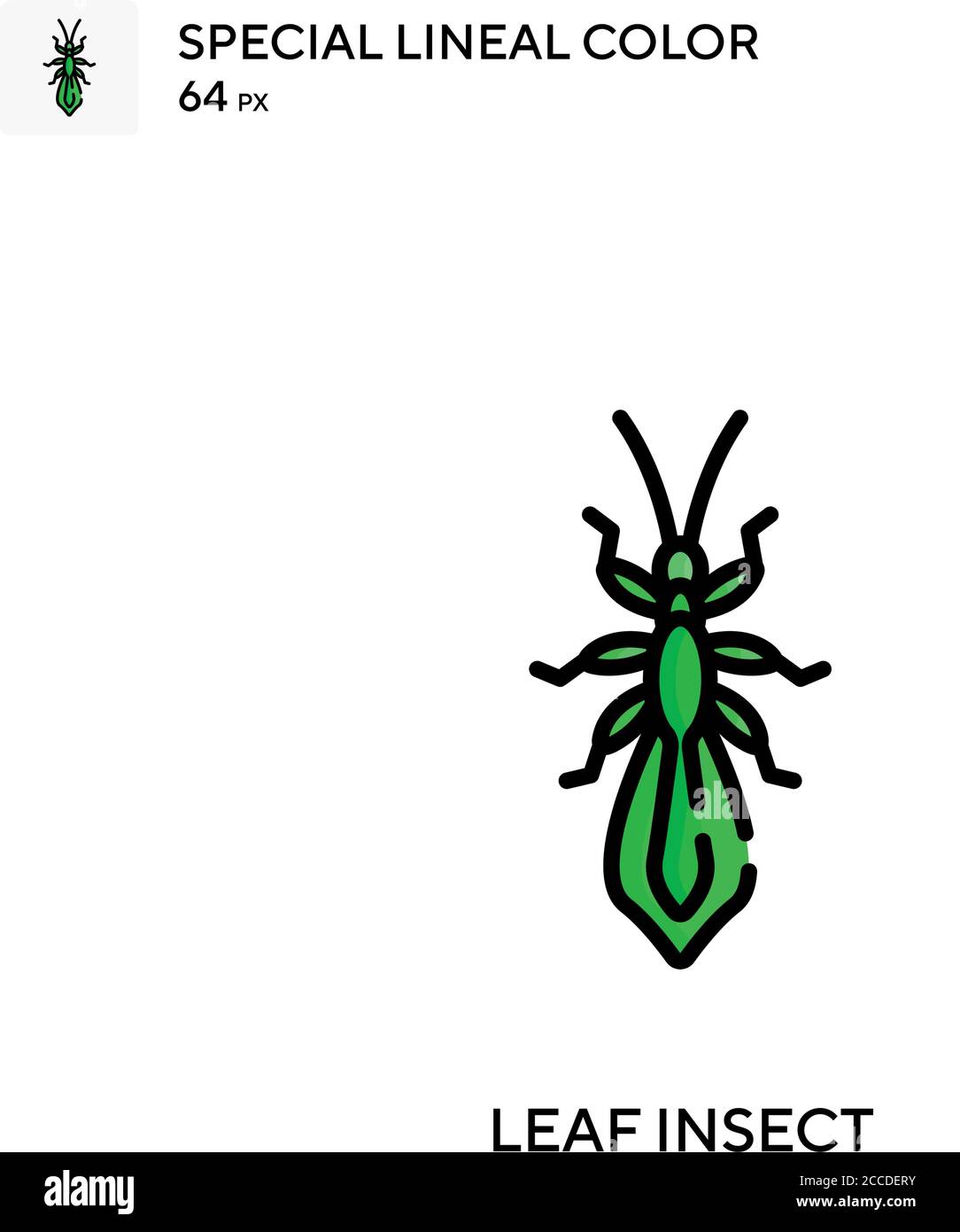 Leaf insect Special lineal color icon. Illustration symbol design ...