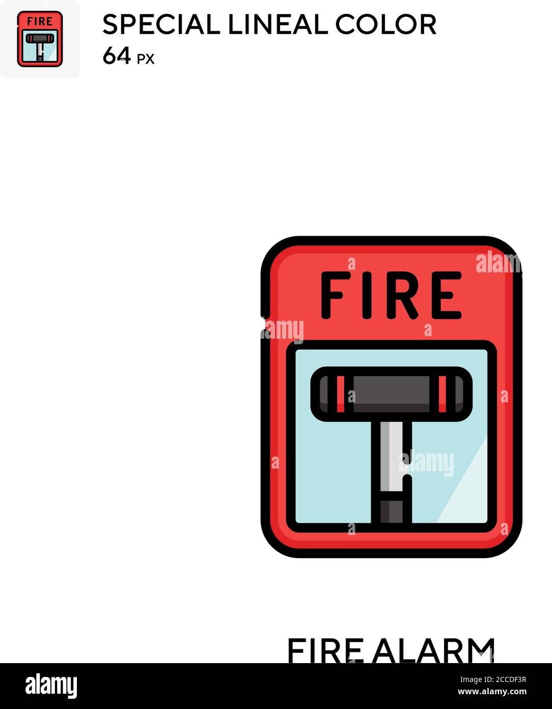 Fire alarm Special lineal color icon. Illustration symbol design ...