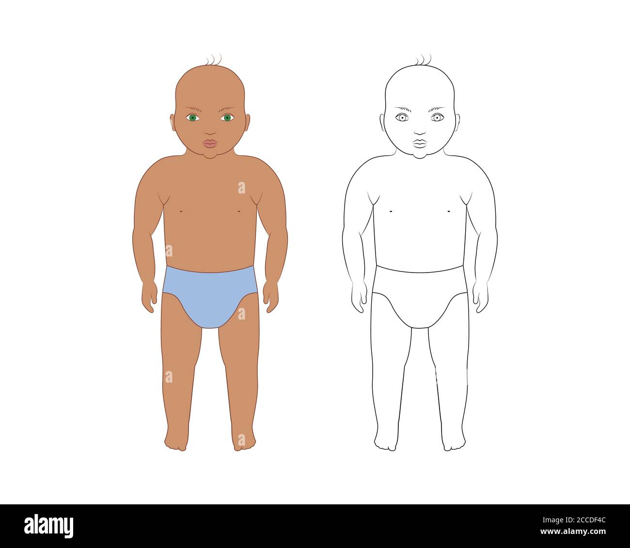 Coloring book with baby. Vector illustration. Children outline drawing ...