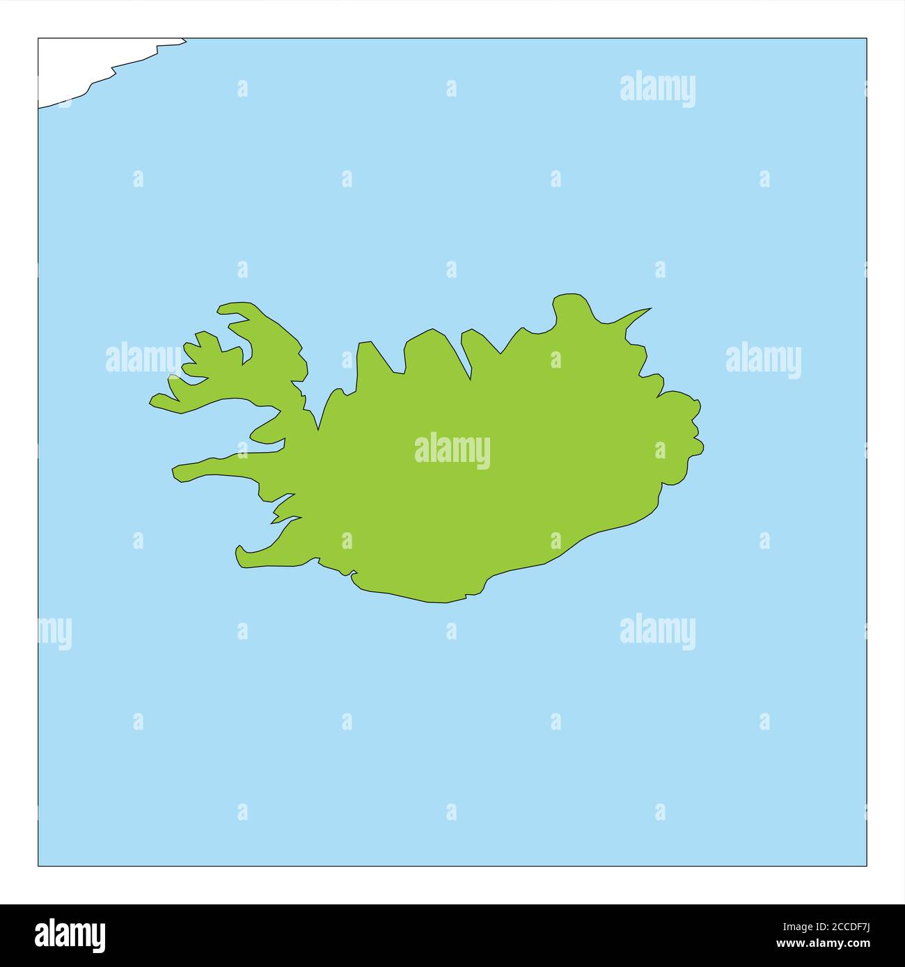 Map of Iceland green highlighted with neighbor countries Stock Vector ...