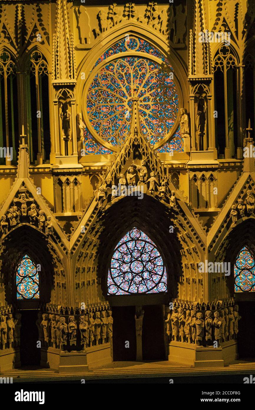 Reims France August 20, 2020 View of the inside of the Notre Dame ...