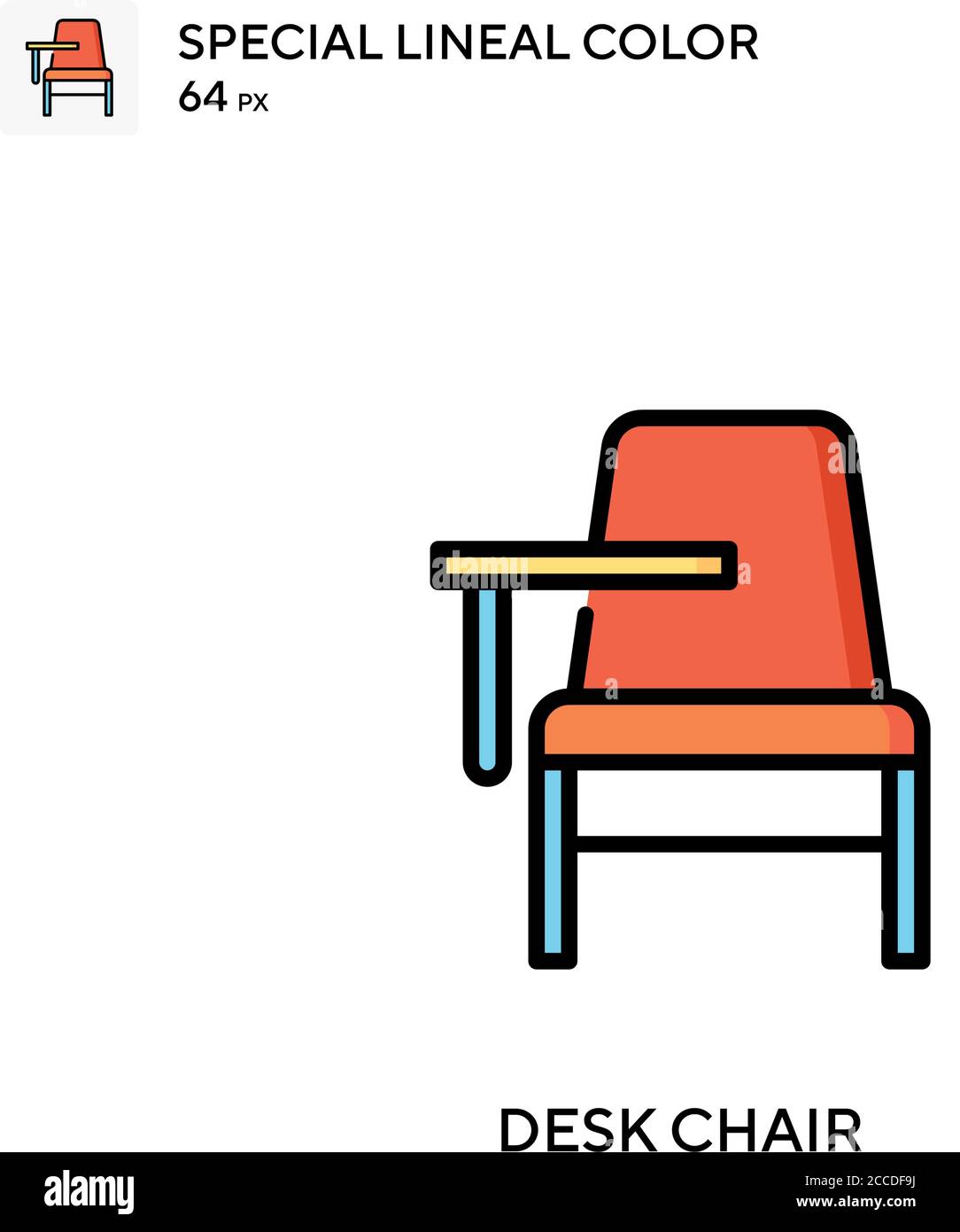 Desk chair Special lineal color icon. Illustration symbol design ...