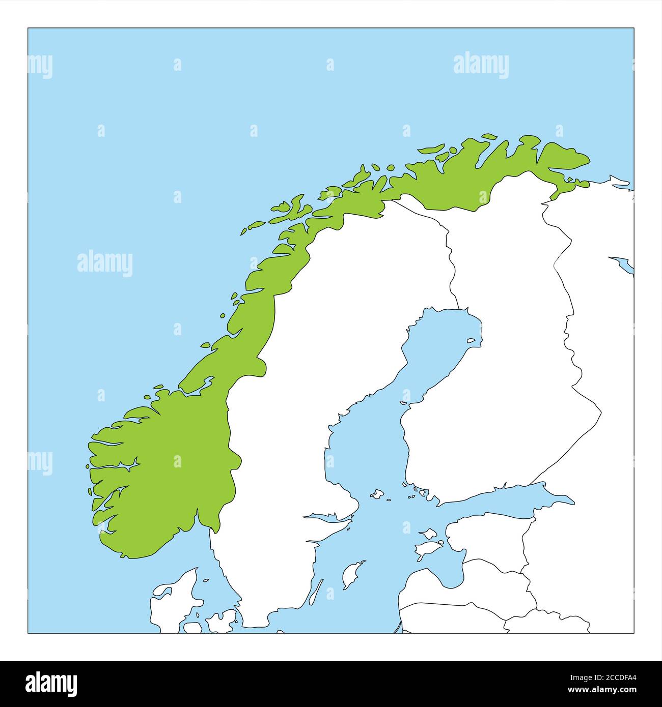 Map of Norway green highlighted with neighbor countries Stock Vector ...