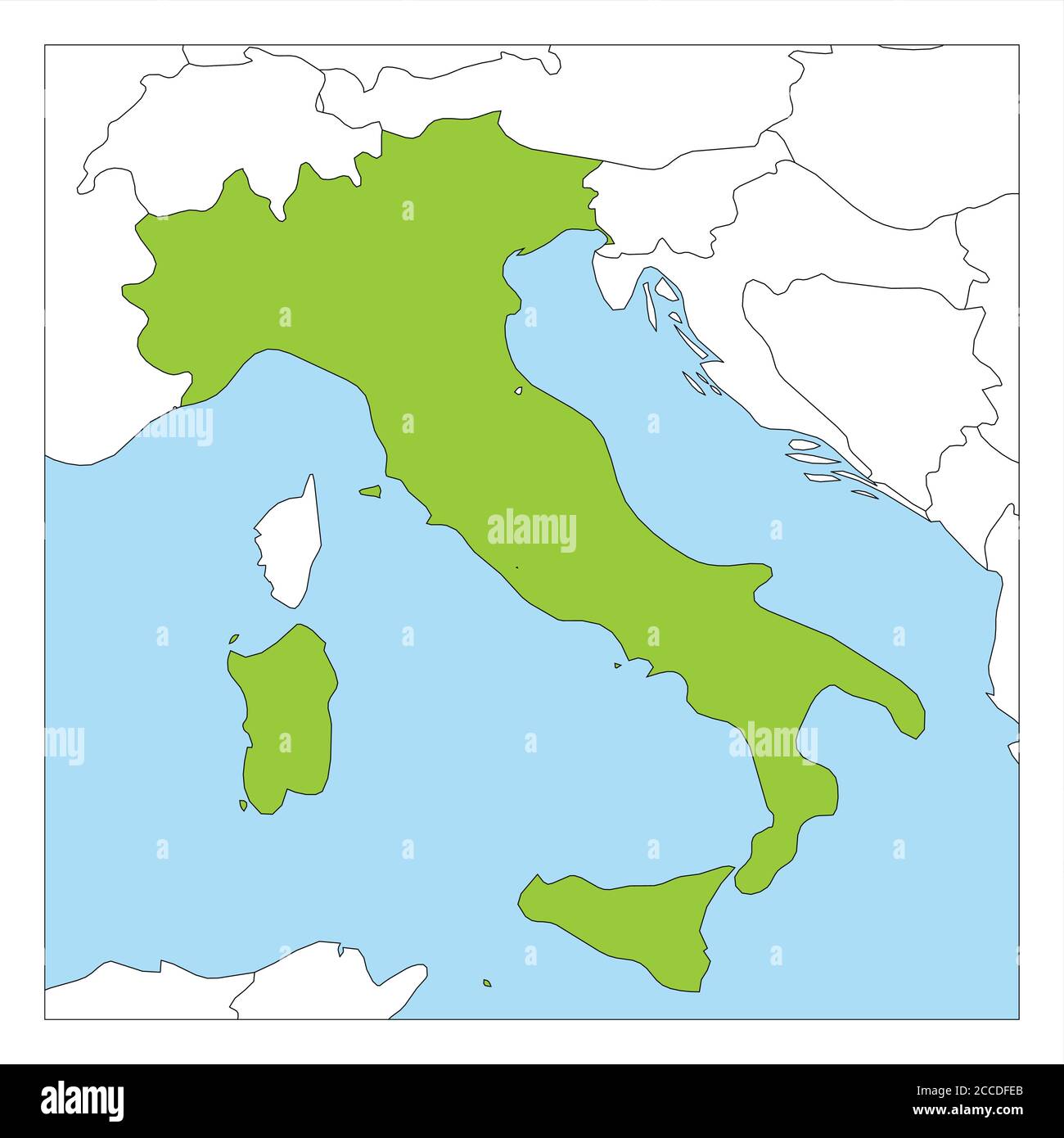 Map of Italy green highlighted with neighbor countries Stock Vector ...