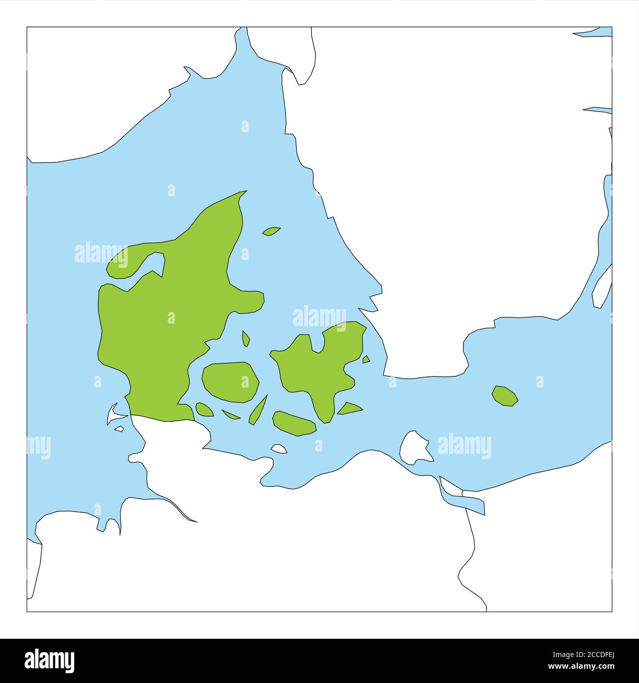 Map of Denmark green highlighted with neighbor countries Stock Vector ...