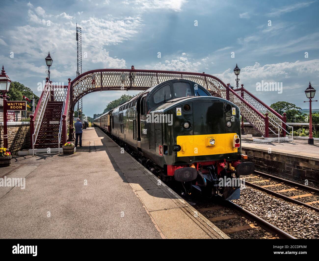 This is Galloway diesel train at Settle railway station in the ...