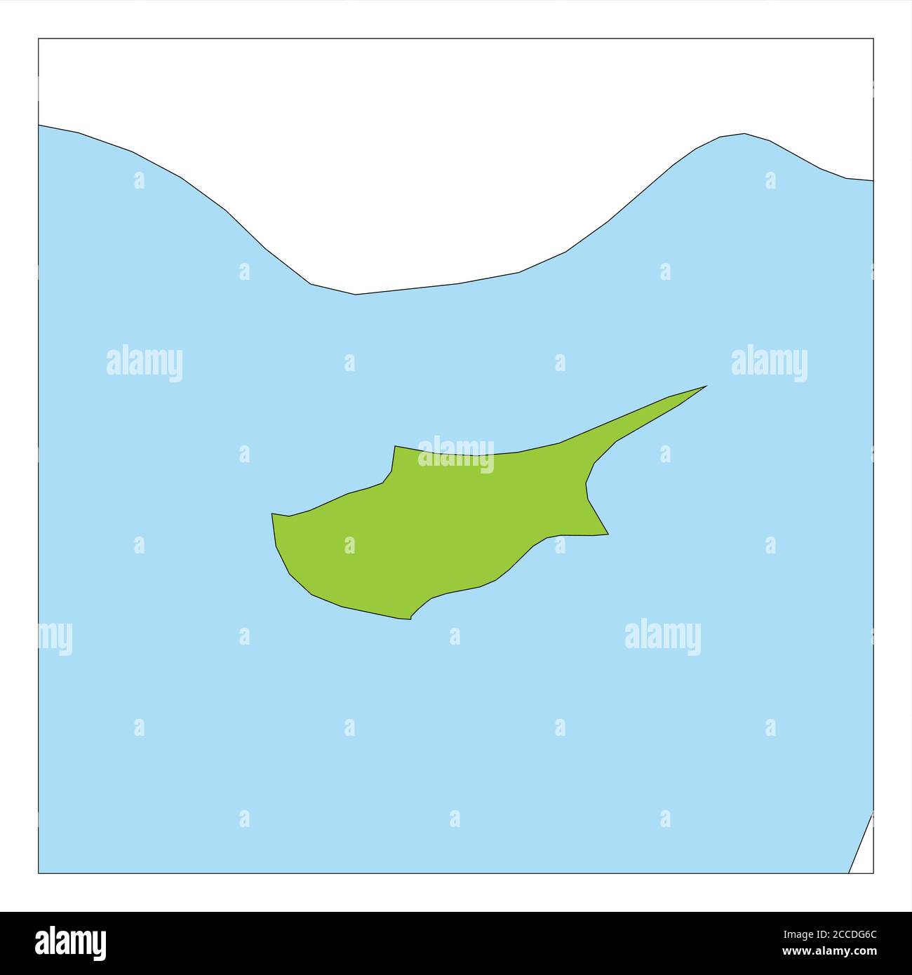 Map of Cyprus green highlighted with neighbor countries Stock Vector ...