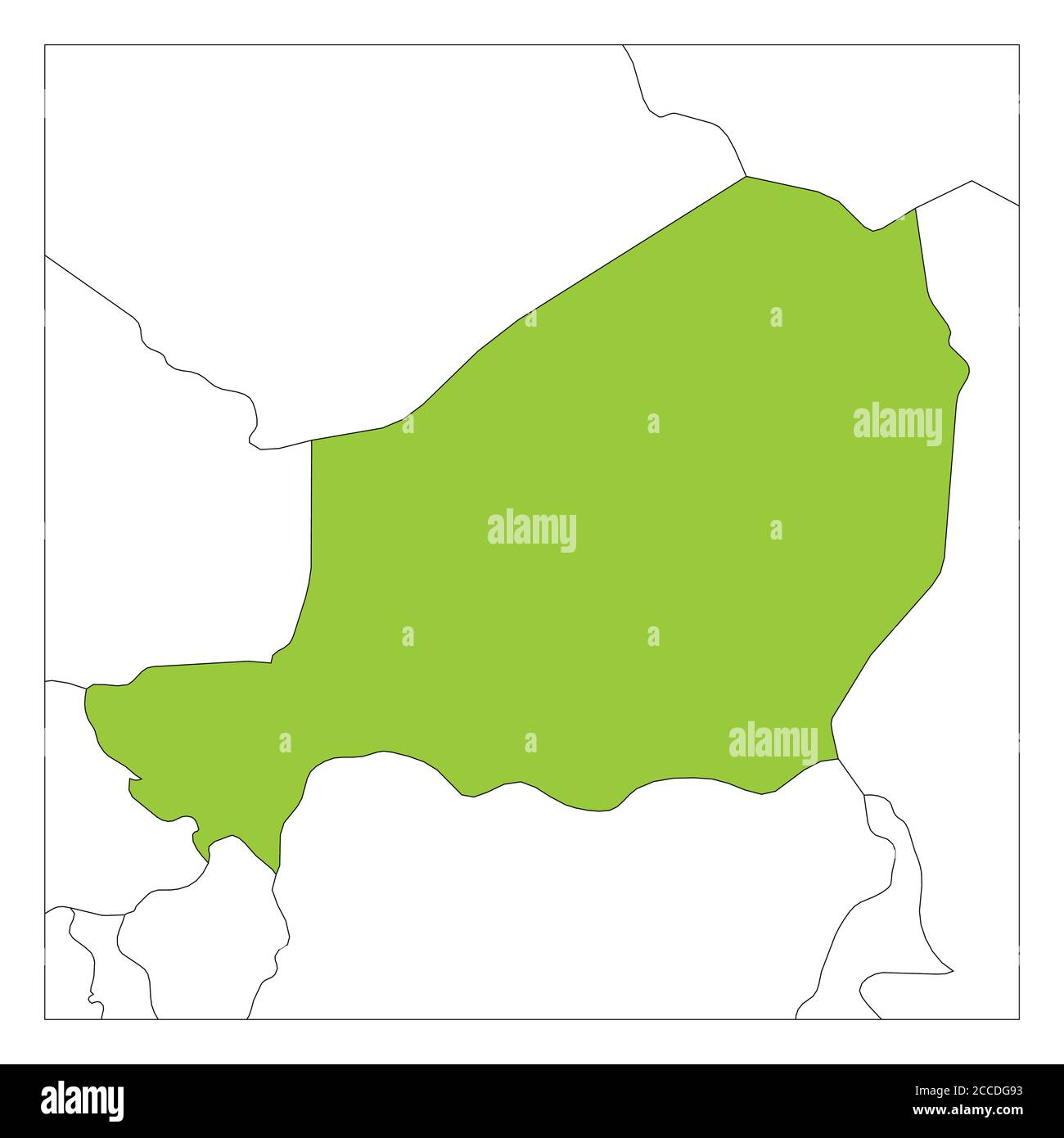Map of Niger green highlighted with neighbor countries Stock Vector ...