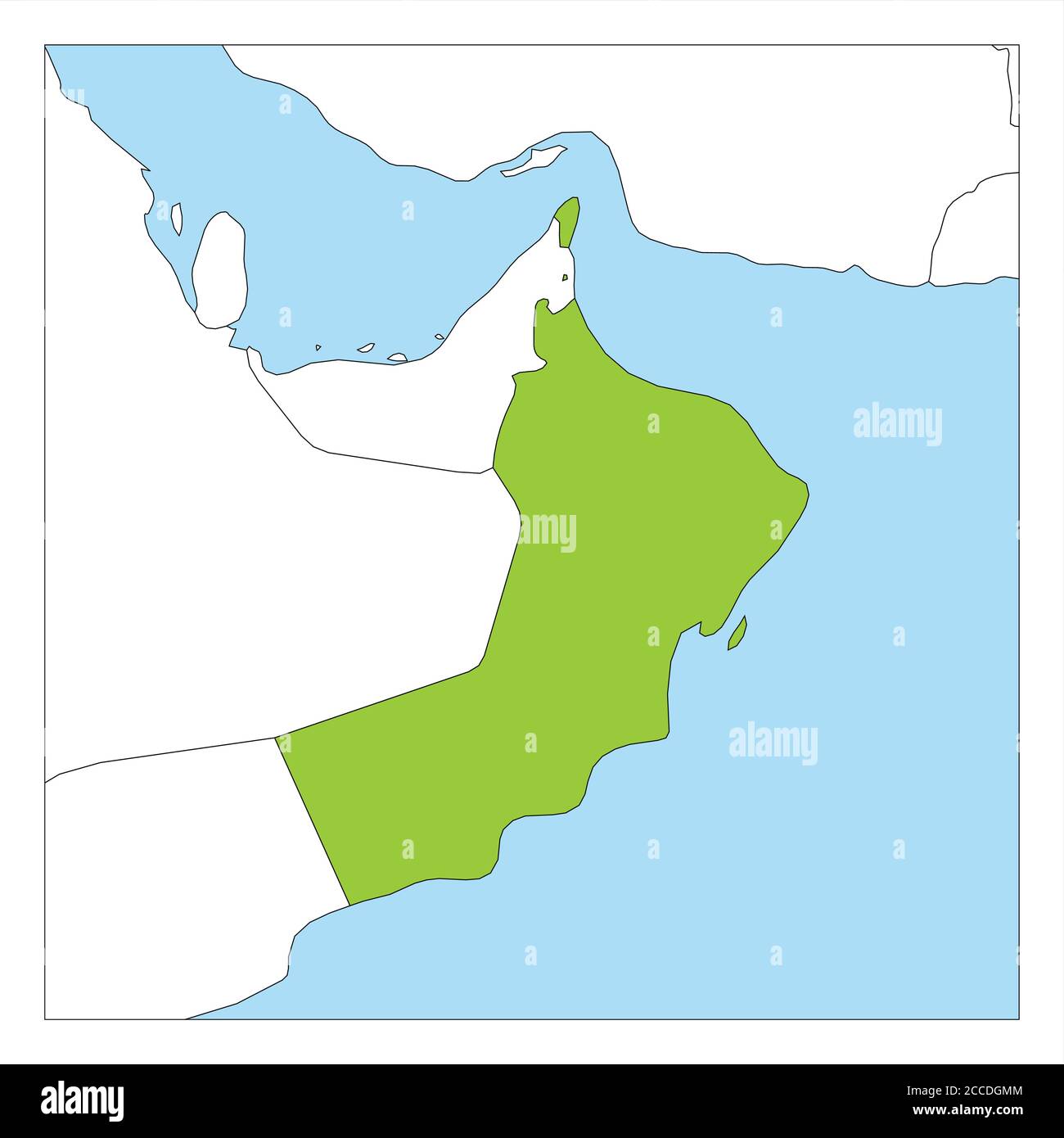 Map of Oman green highlighted with neighbor countries Stock Vector ...
