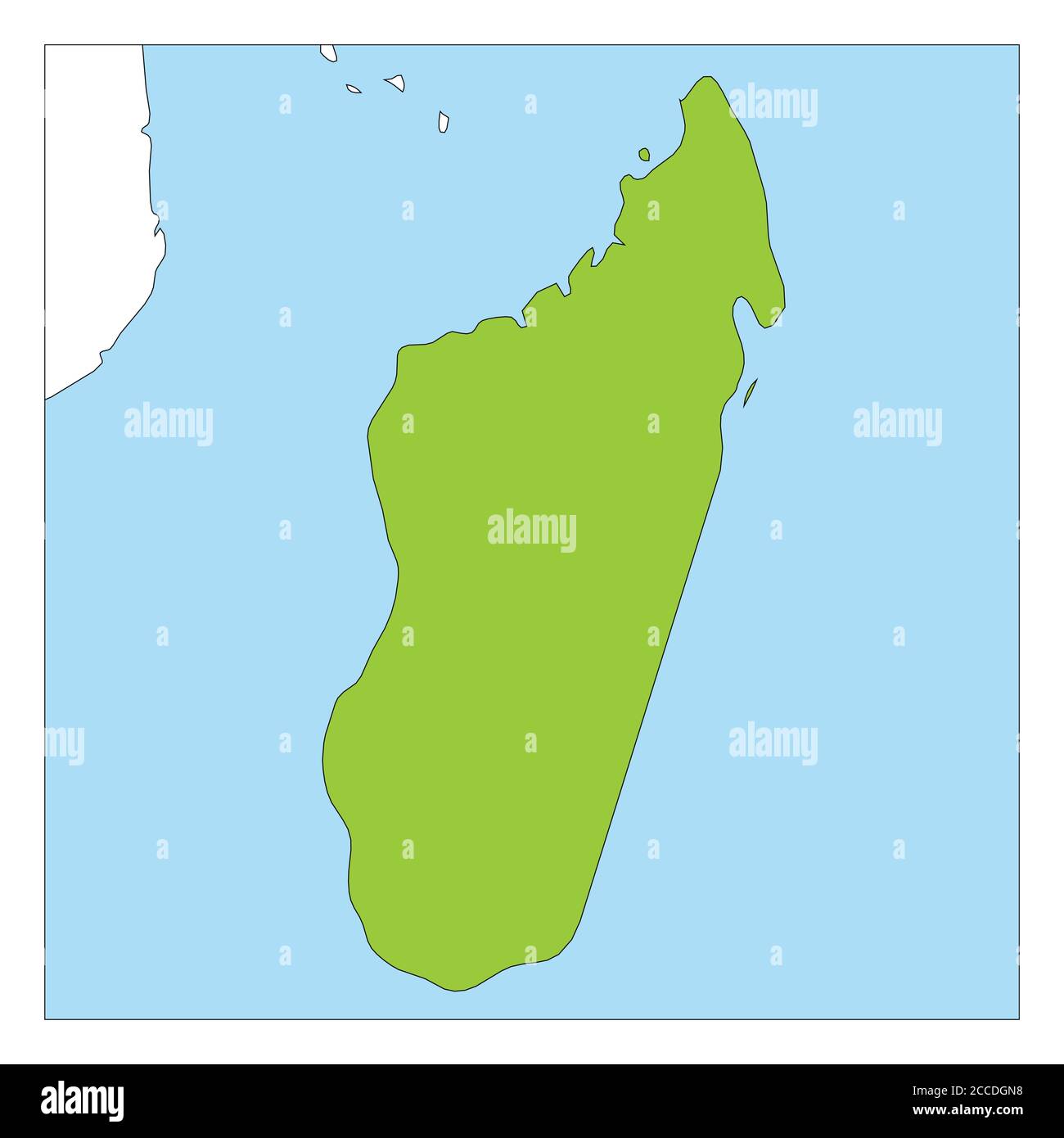 Map of Madagascar green highlighted with neighbor countries Stock ...