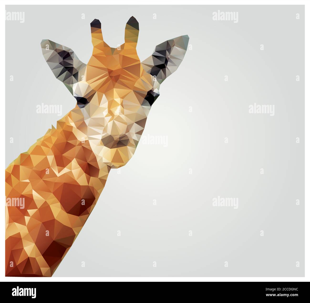 Geometric polygonal giraffe, triangle pattern design, vector ...