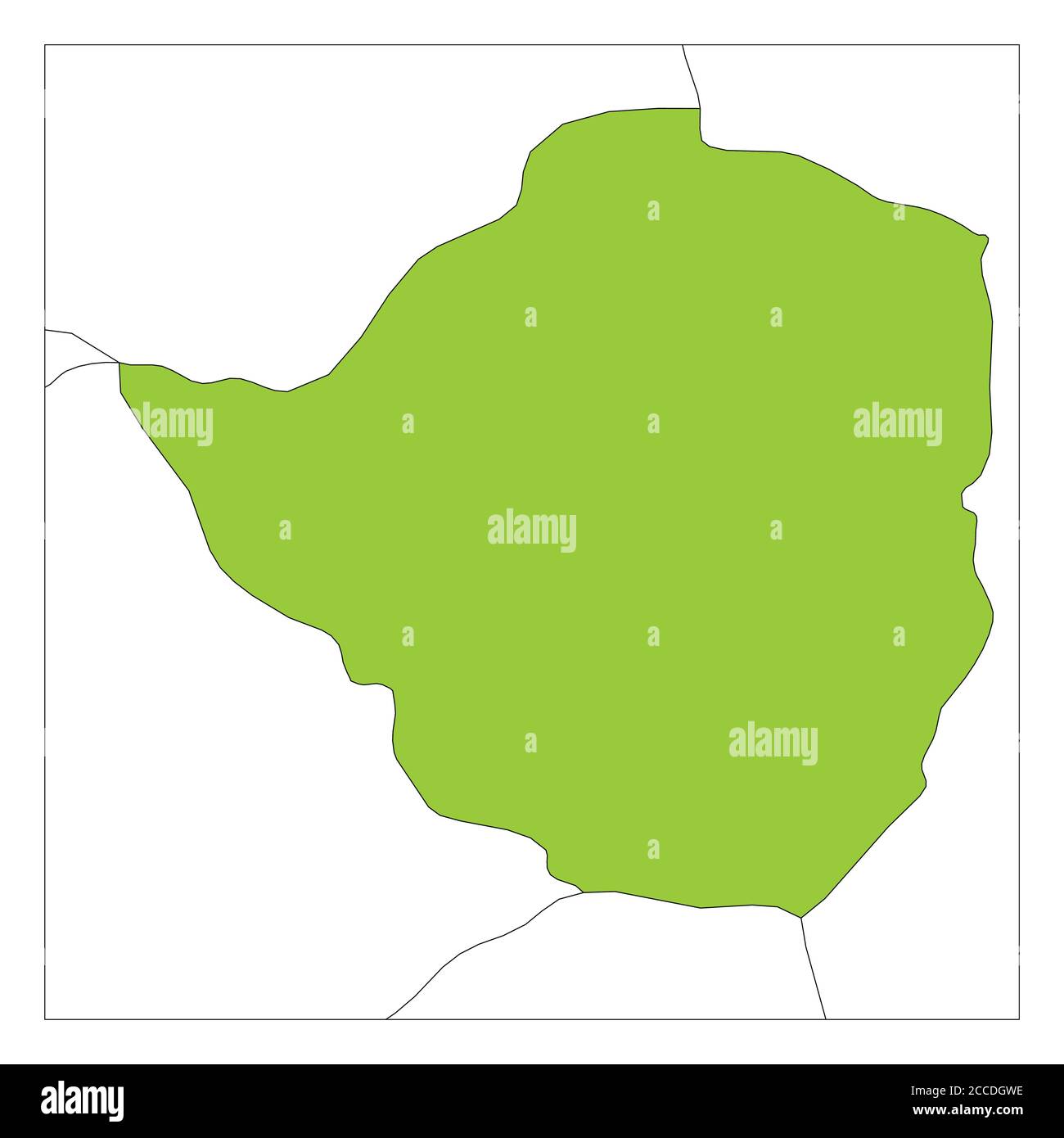 Map of Zimbabwe green highlighted with neighbor countries Stock Vector ...