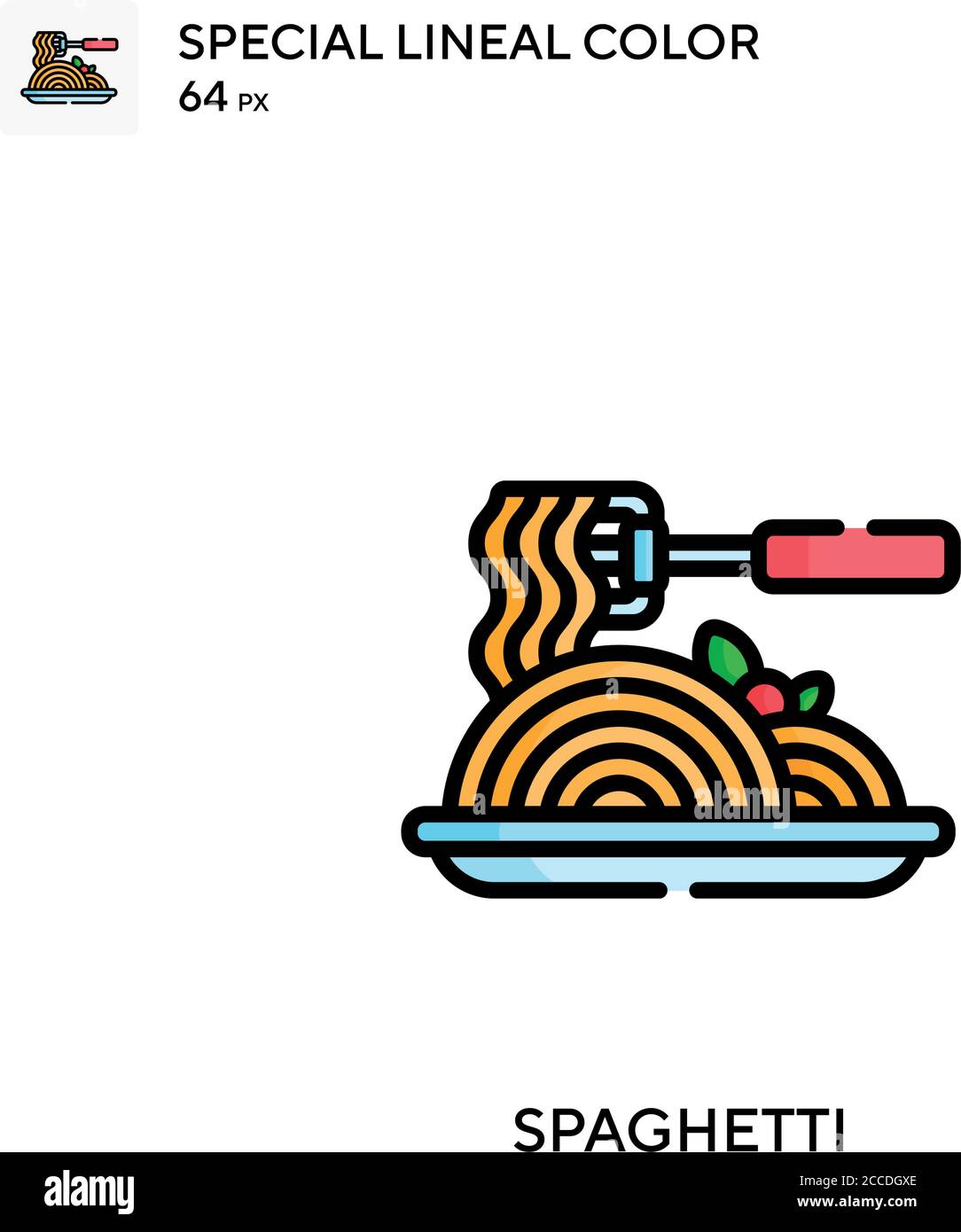 Spaghetti Special lineal color icon. Illustration symbol design ...