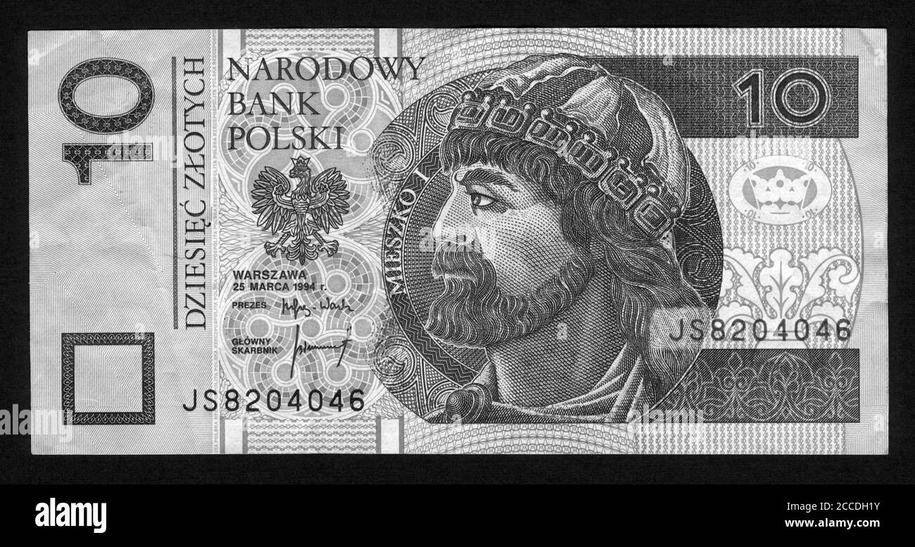 10 zloty bill Black and White Stock Photos & Images - Alamy