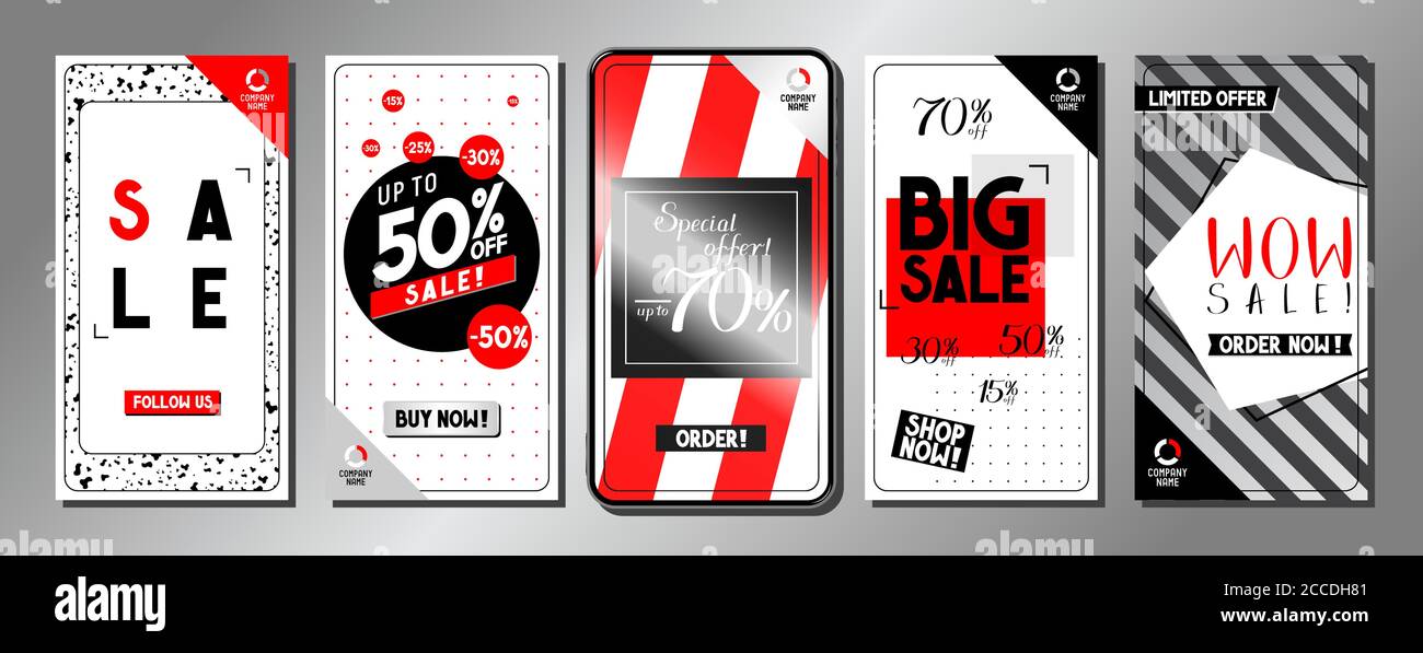 Social media advertisement - sale templates - vector illustration, 16:9 ...