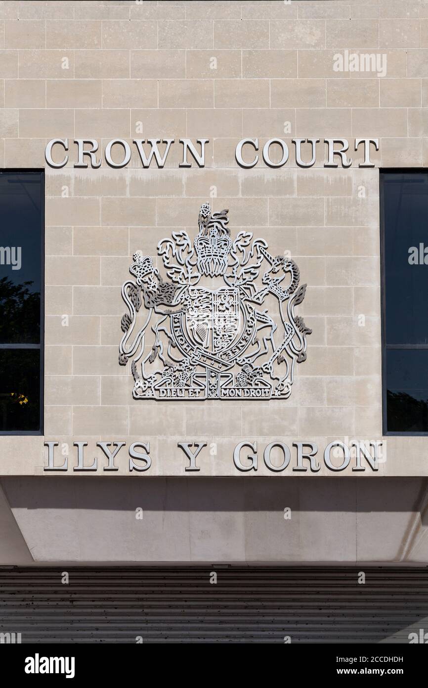 Swansea, Wales, UK, June 30, 2018 : Swansea Crown Court sign in St ...