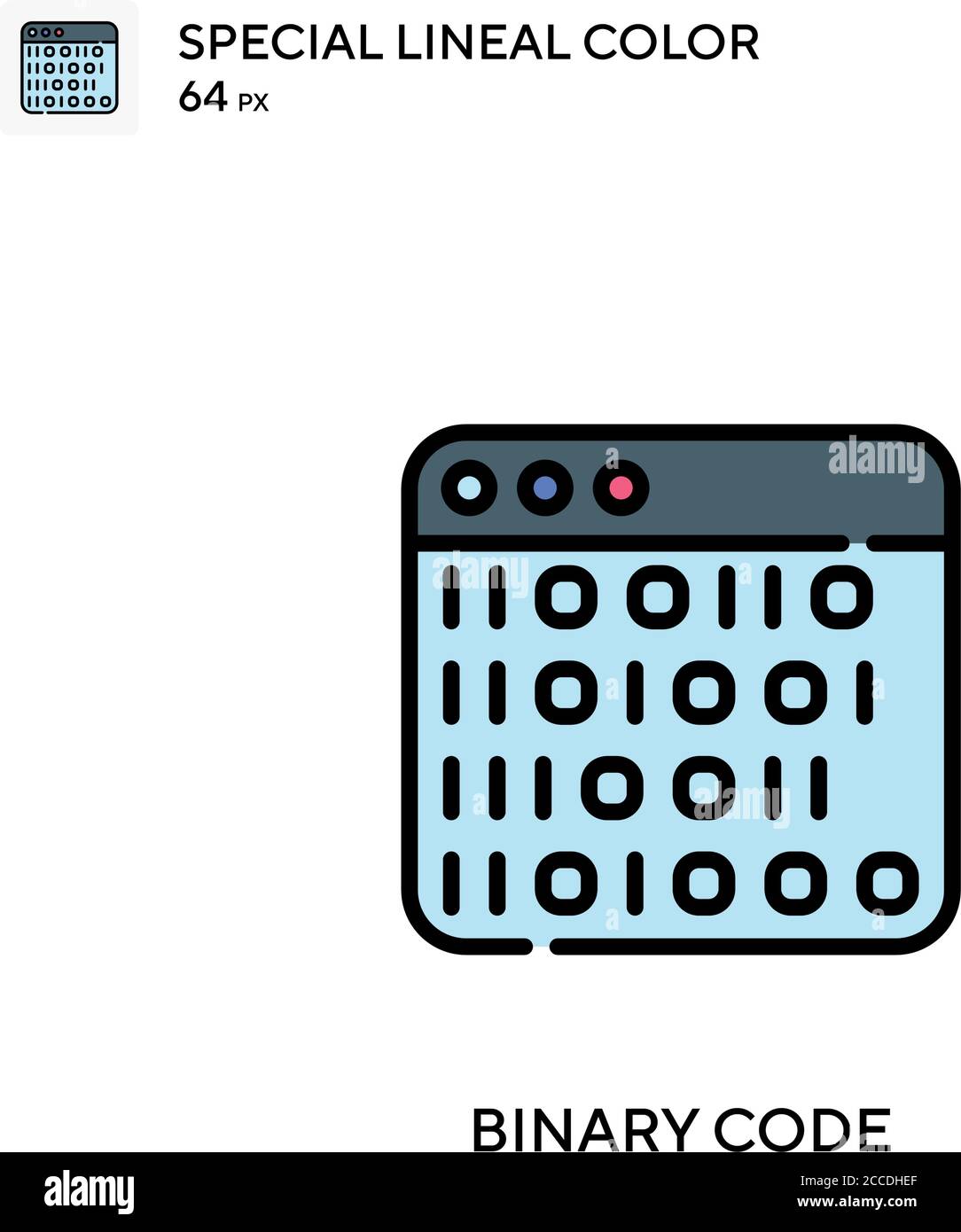 Binary code Special lineal color icon. Illustration symbol design template for web mobile UI ...