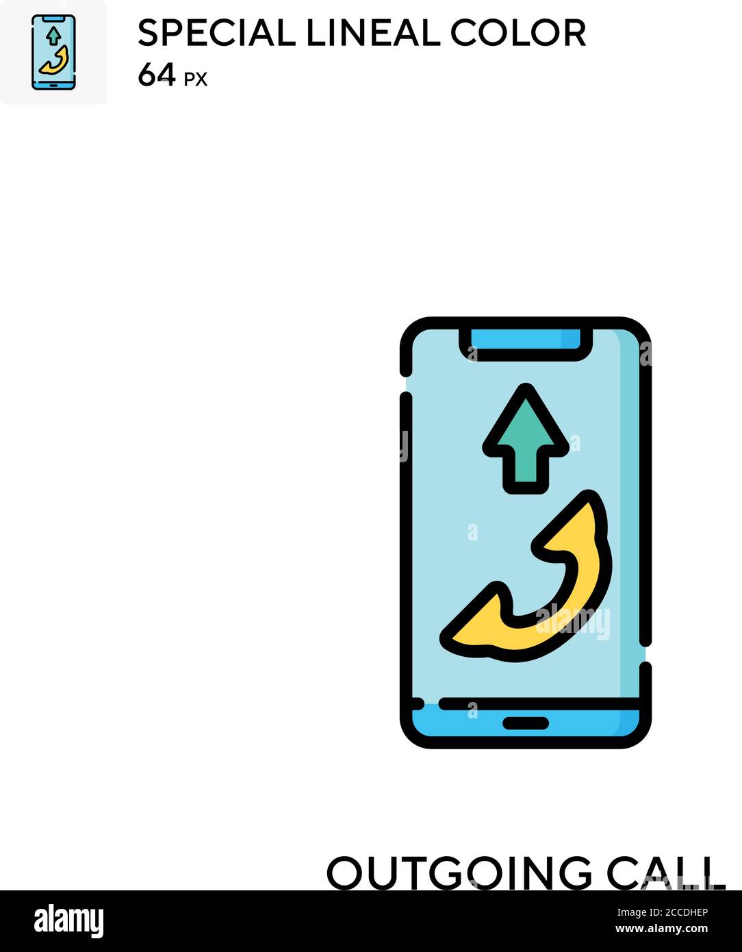 Outgoing call Special lineal color icon. Illustration symbol design ...