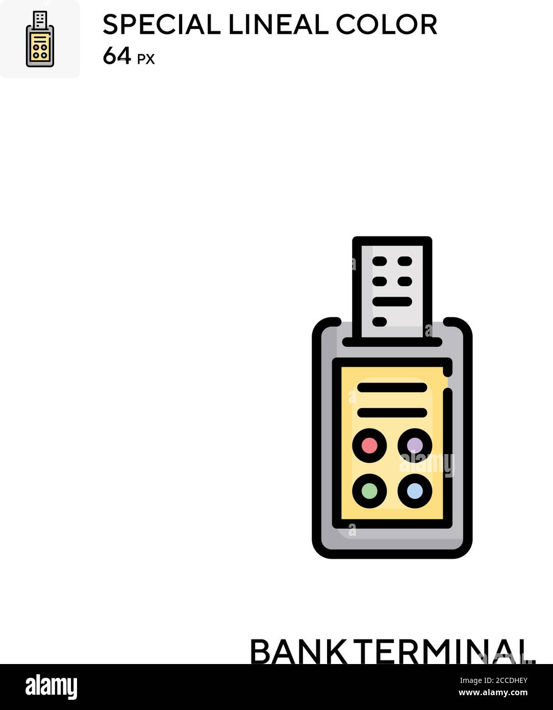 Bank terminal Special lineal color icon. Illustration symbol design ...