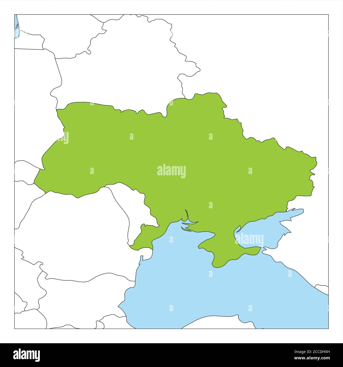 Map of Ukraine green highlighted with neighbor countries Stock Vector ...