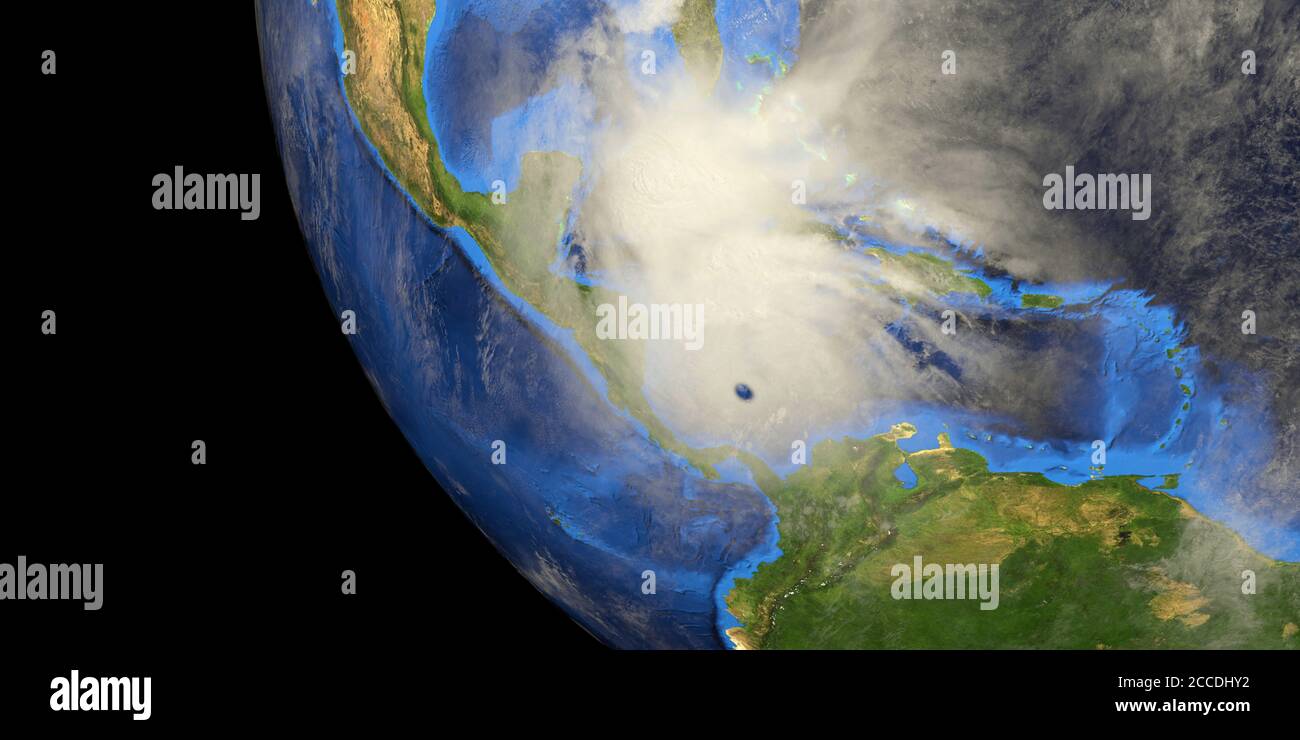 Hurricane shown from Space. Elements of this 3d image furnished by NASA ...