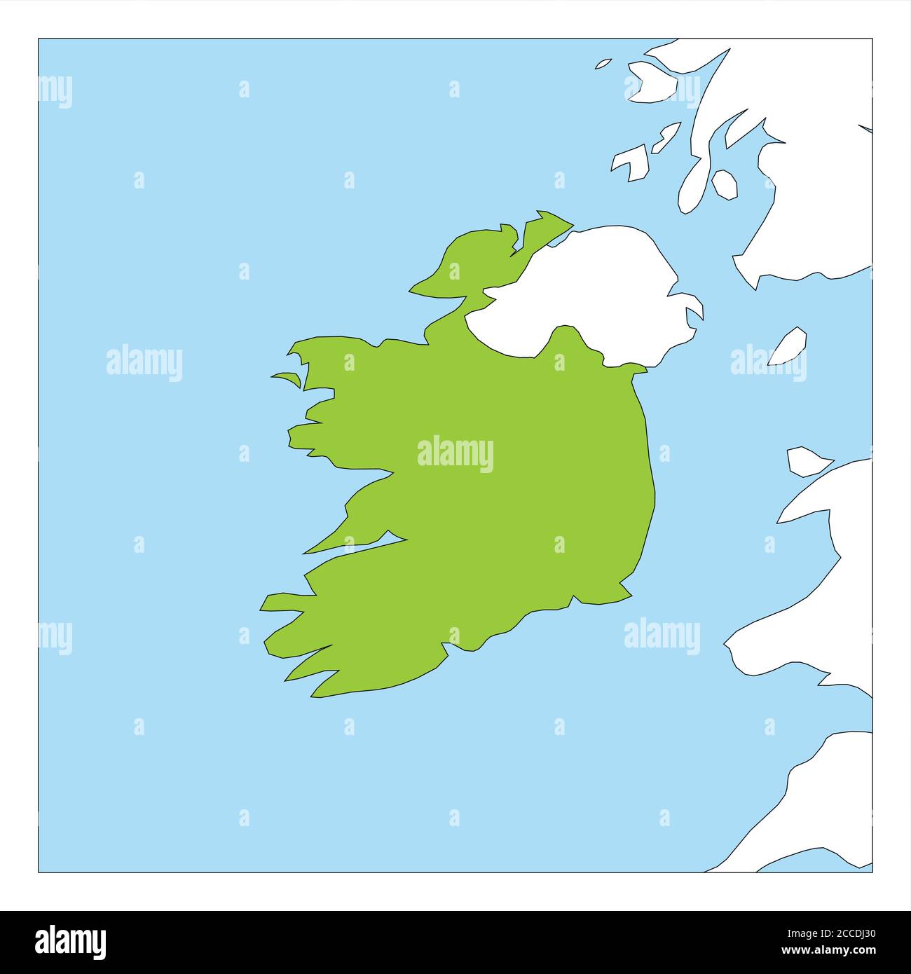 Map of Ireland green highlighted with neighbor countries Stock Vector ...