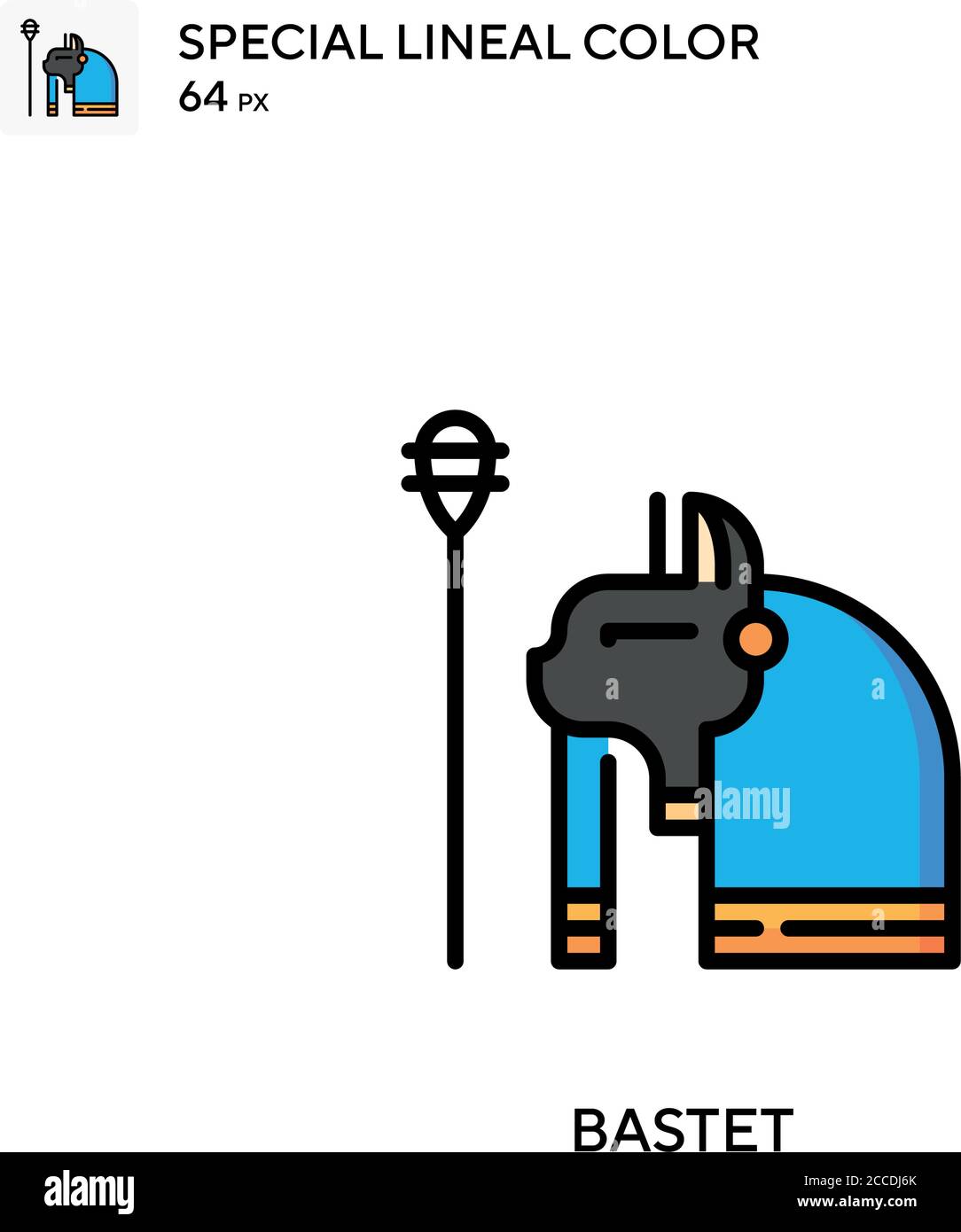 Bastet Special lineal color icon. Illustration symbol design template for web mobile UI element ...