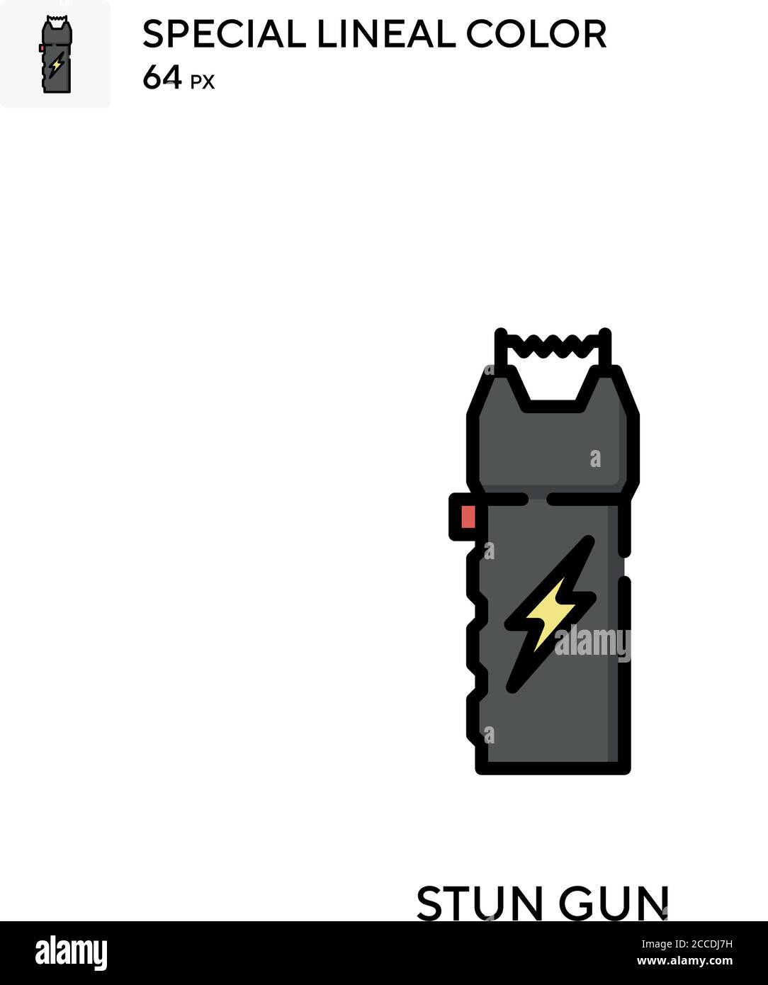 Stun gun Special lineal color icon. Illustration symbol design template ...
