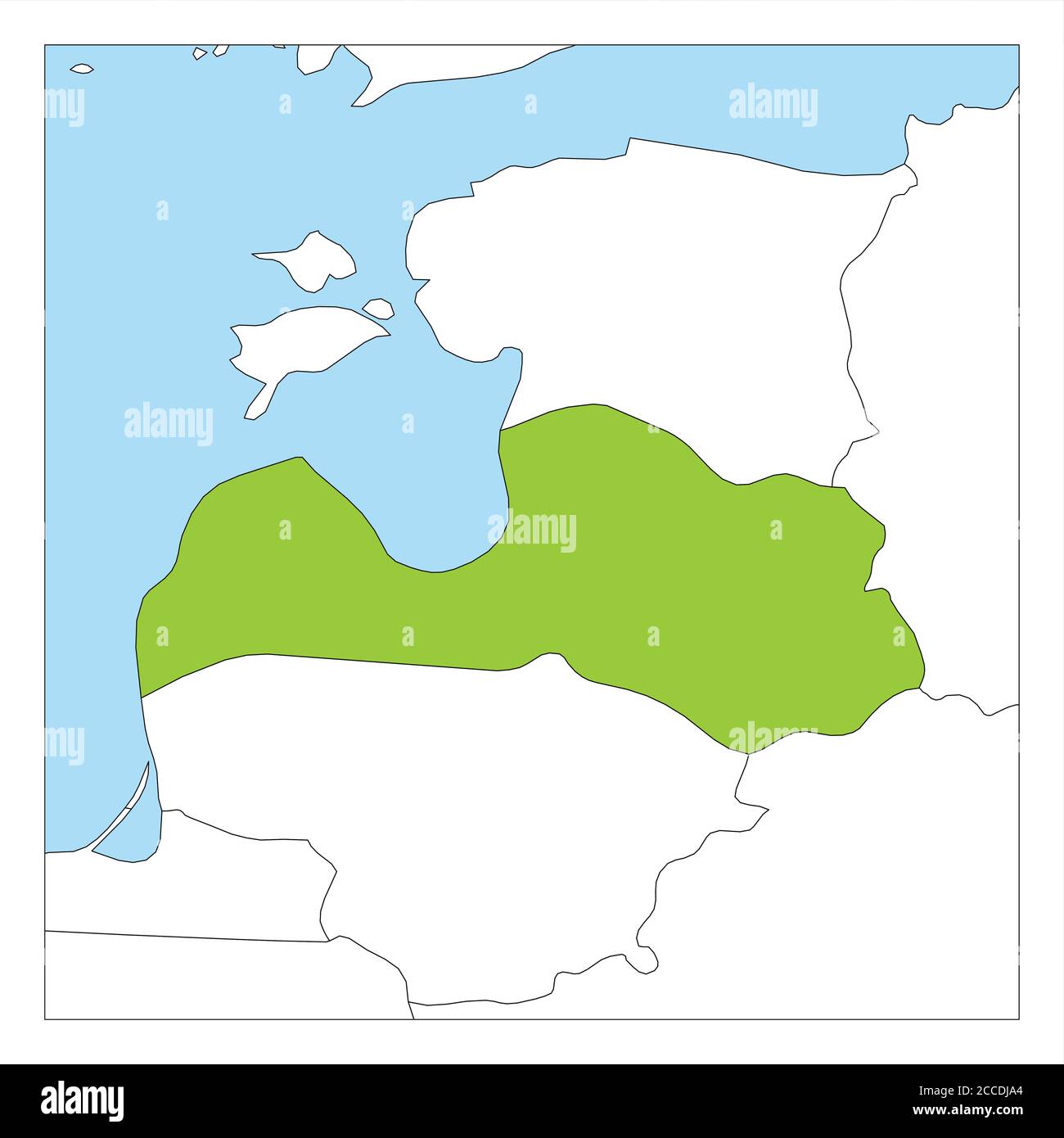 Map of Latvia green highlighted with neighbor countries Stock Vector ...