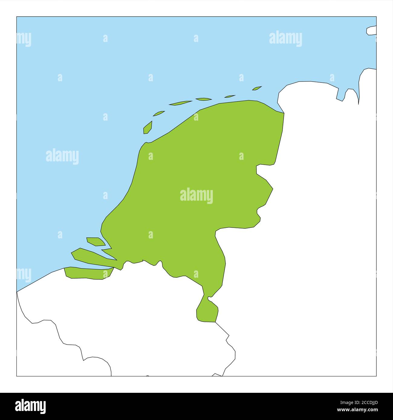 Map of Netherlands green highlighted with neighbor countries Stock ...