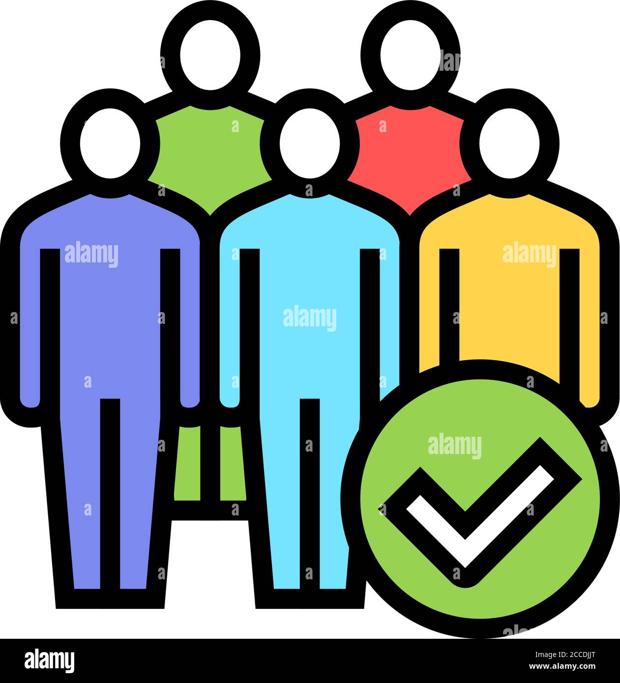 company employees color icon vector illustration Stock Vector Image ...