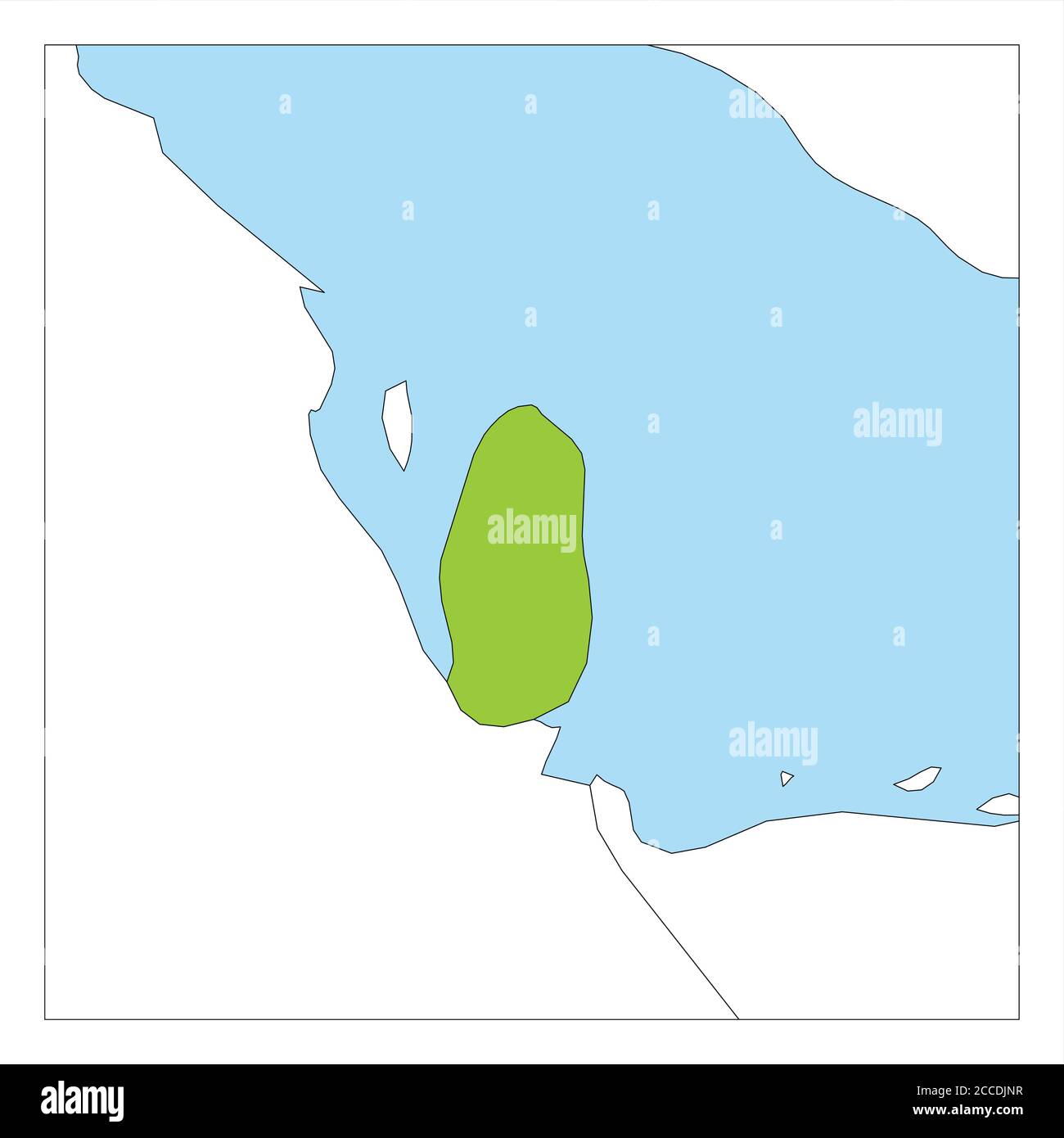 Map of Qatar green highlighted with neighbor countries Stock Vector ...