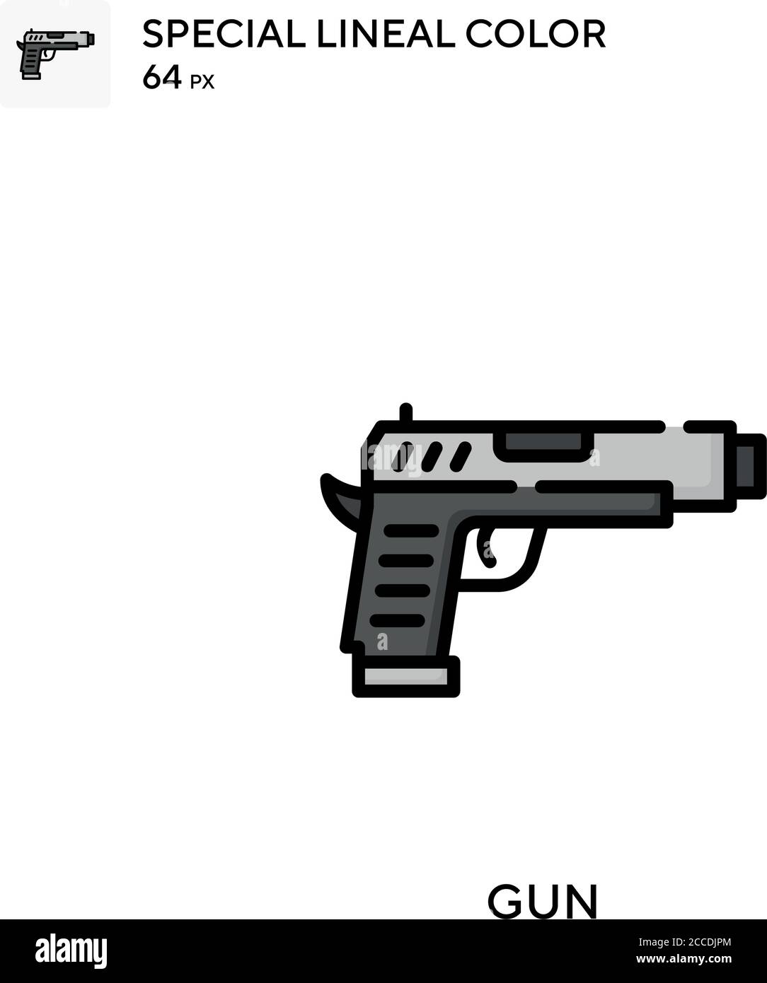 Gun Special lineal color icon. Illustration symbol design template for ...