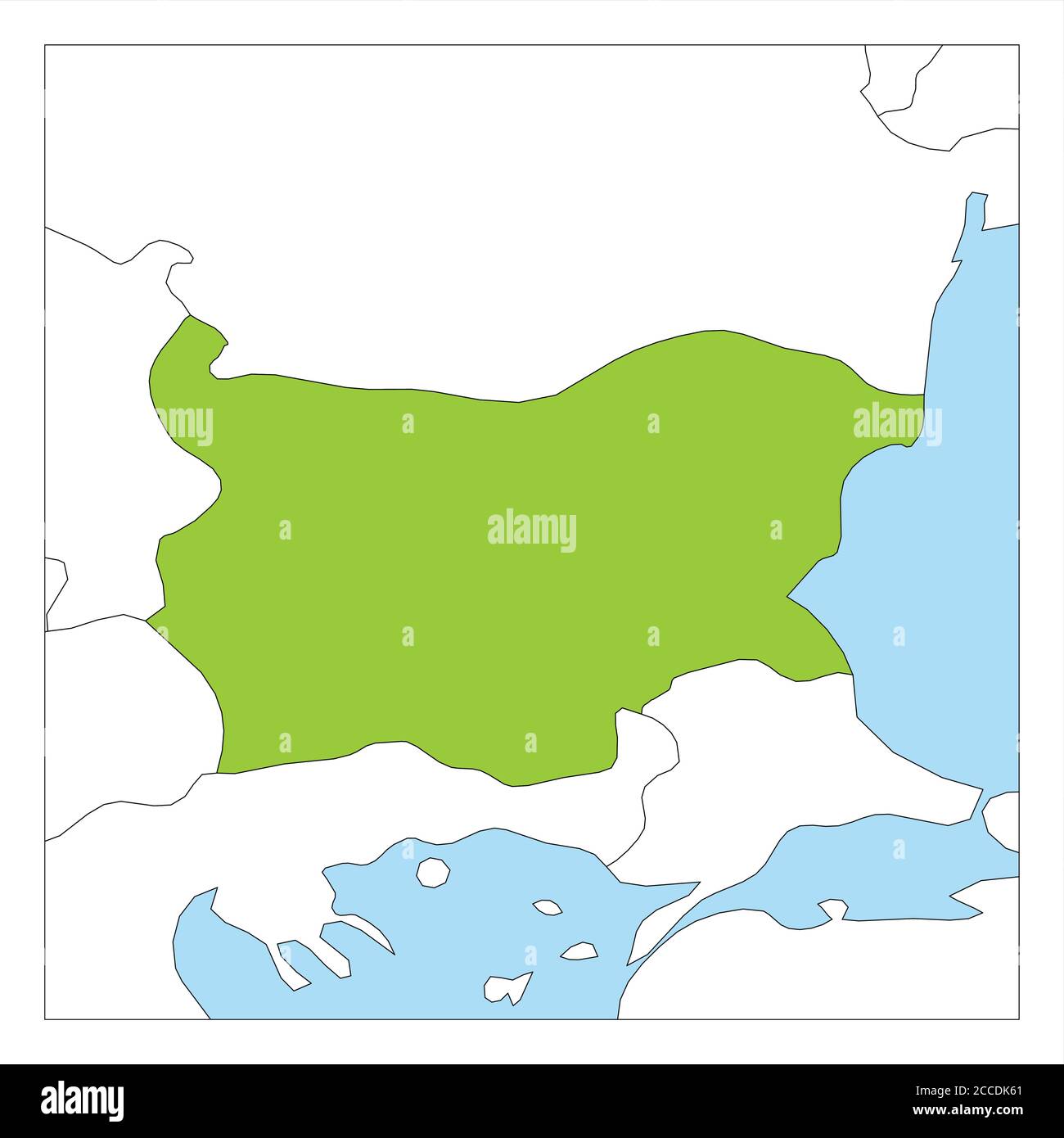Map of Bulgaria green highlighted with neighbor countries Stock Vector ...