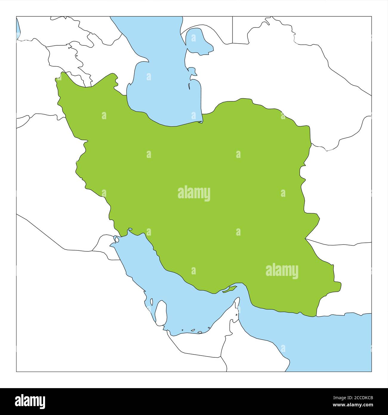 Map of Iran green highlighted with neighbor countries Stock Vector ...