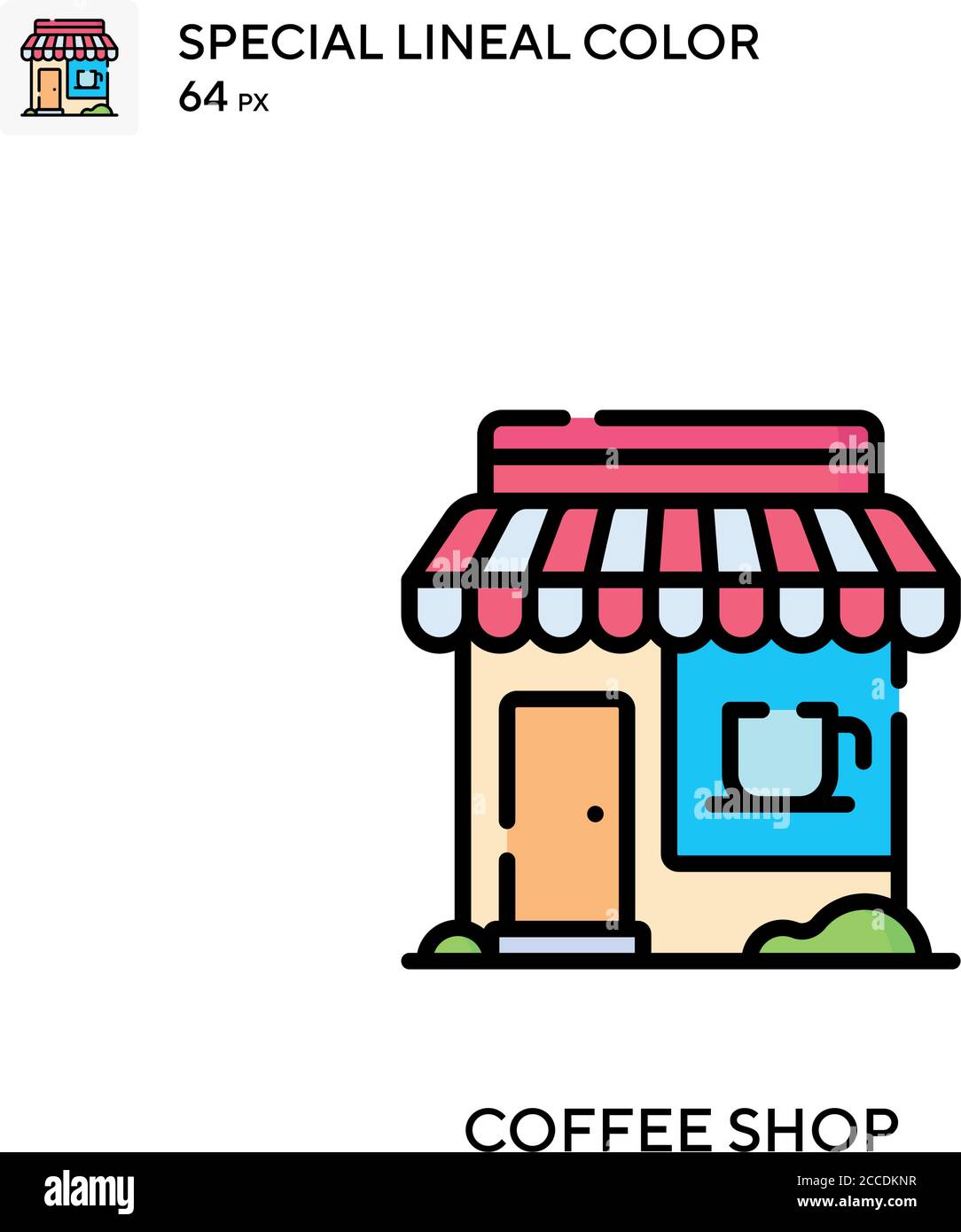 Coffee shop Special lineal color icon. Illustration symbol design ...