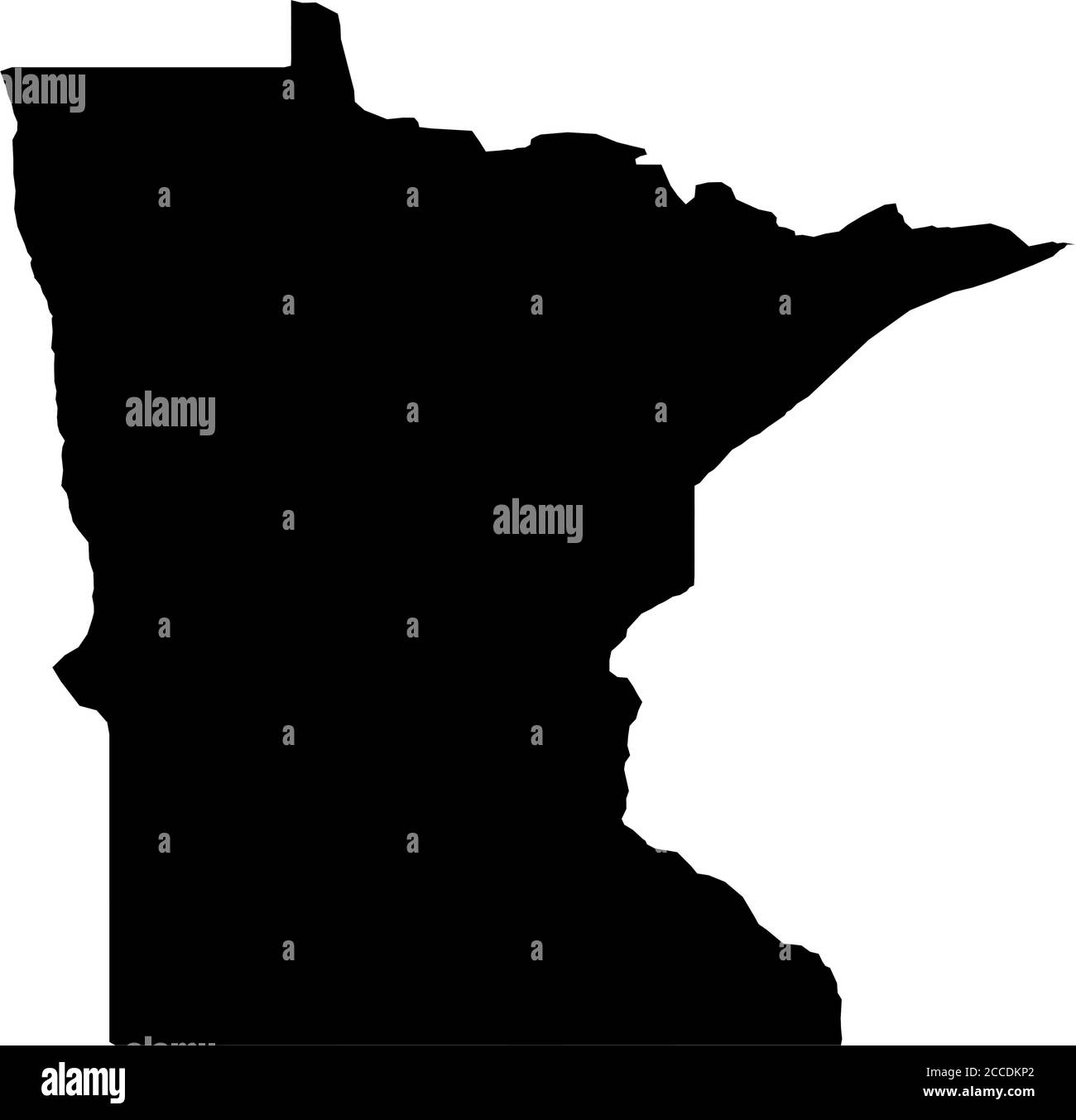 Minnesota, state of USA - solid black silhouette map of country area ...