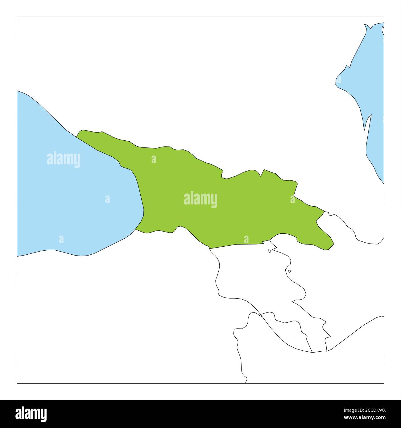 Map of Georgia green highlighted with neighbor countries Stock Vector ...