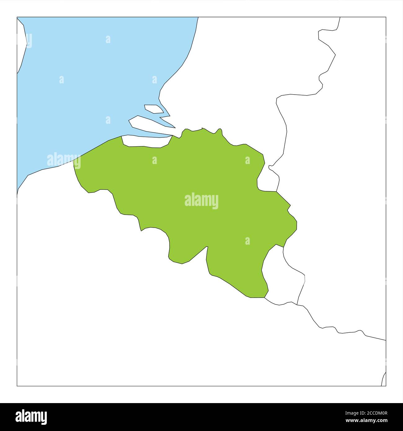 Map of Belgium green highlighted with neighbor countries Stock Vector ...