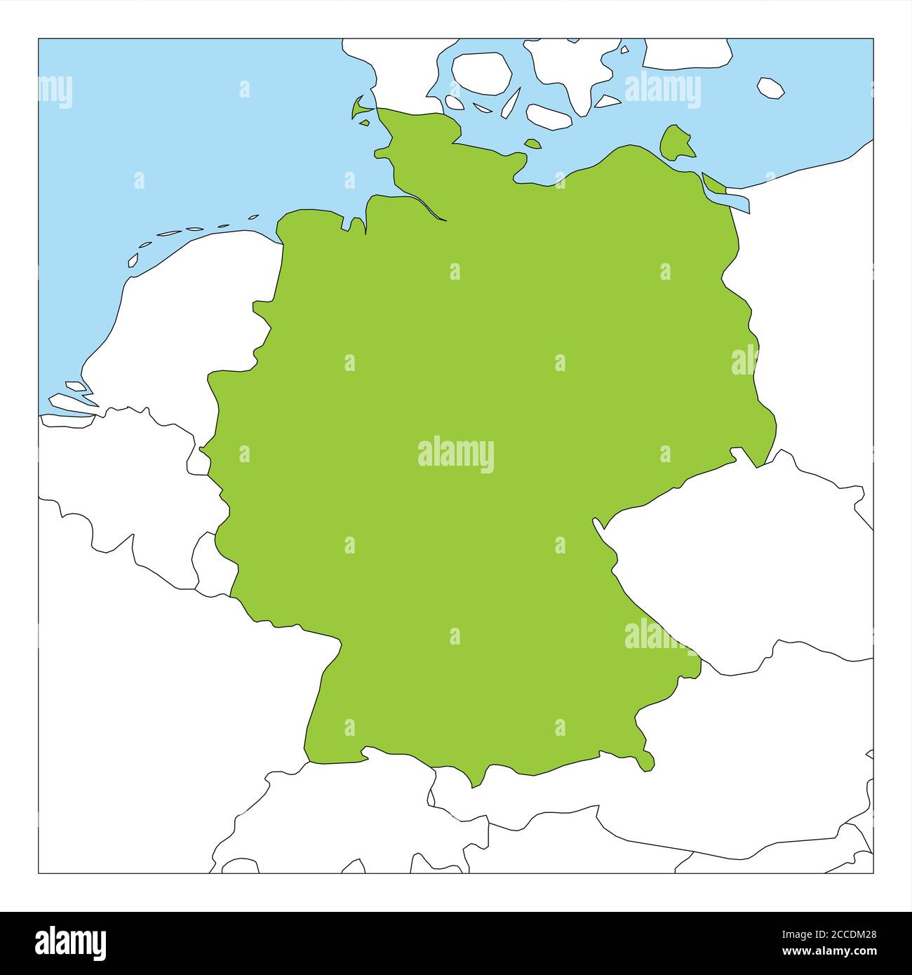 Map of Germany green highlighted with neighbor countries Stock Vector ...