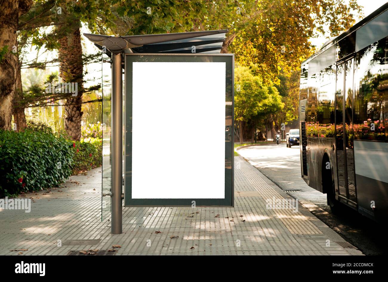 Blank electronic advertising poster with blank space screen for your ...