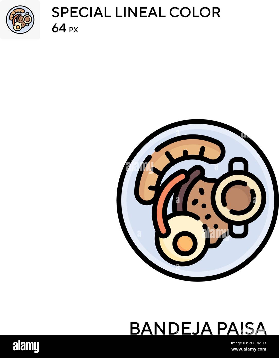 Bandeja paisa Special lineal color icon. Illustration symbol design ...