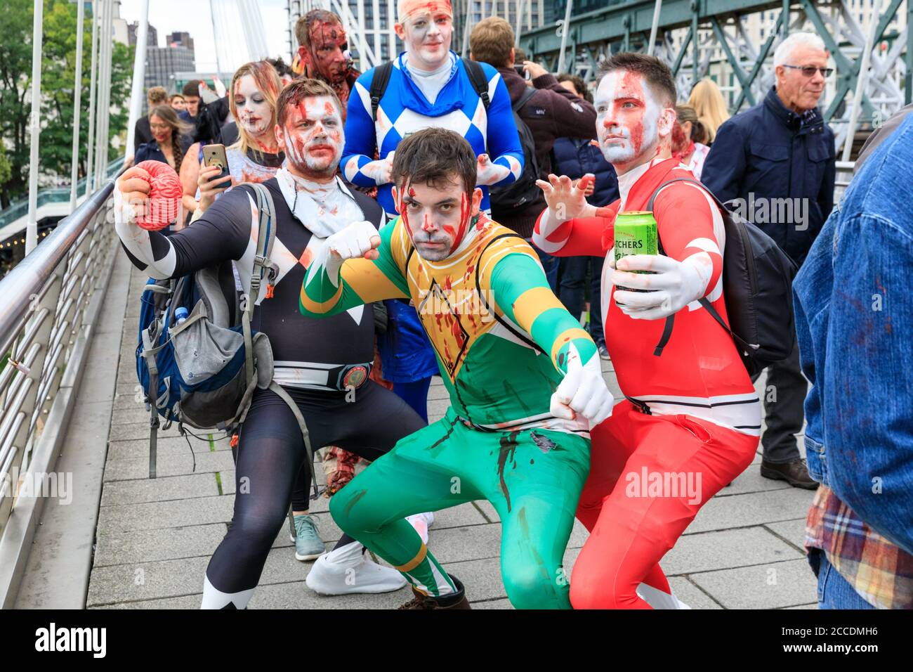 World Zombie Day Walk participants as zombies in costumes and make up ...