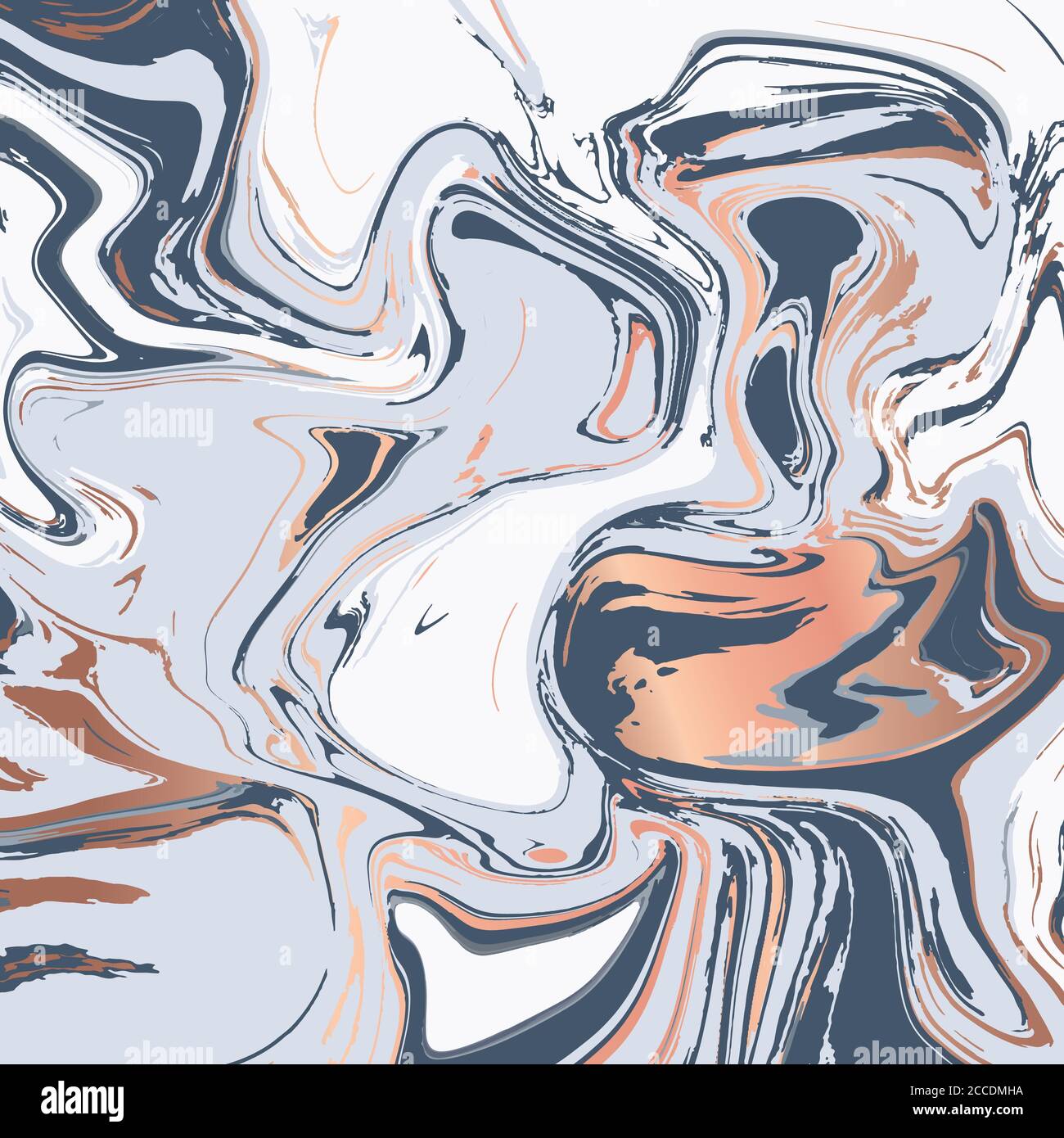 Liquid marble texture design, colorful marbling surface, copper shiny ...