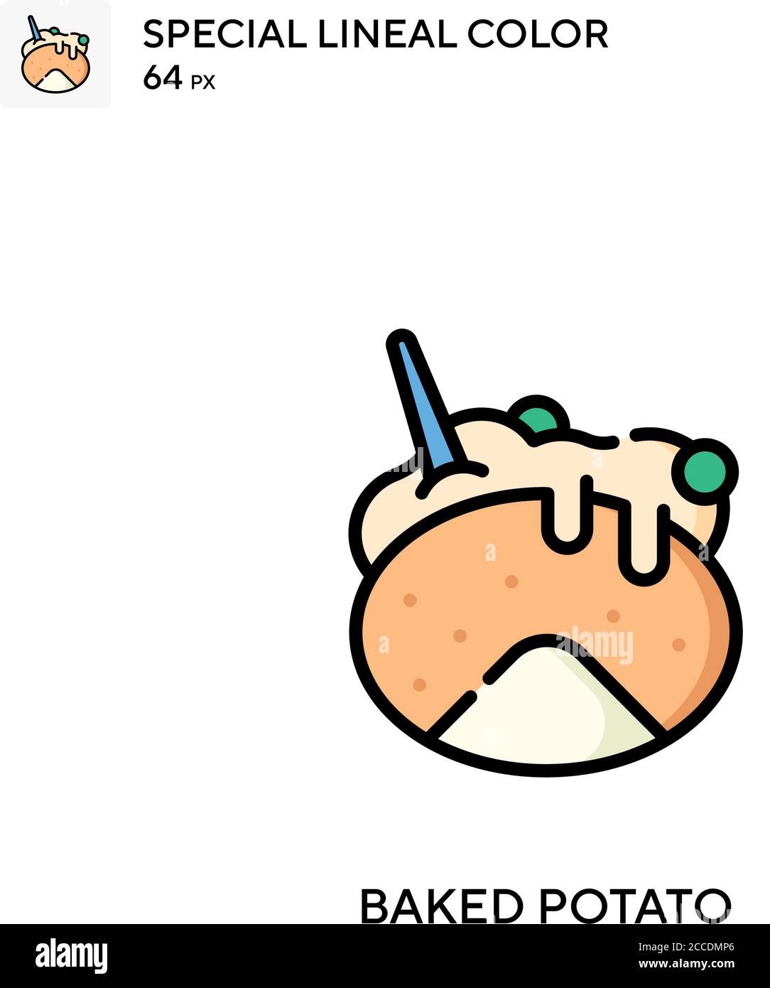 Baked potato Special lineal color icon. Illustration symbol design ...