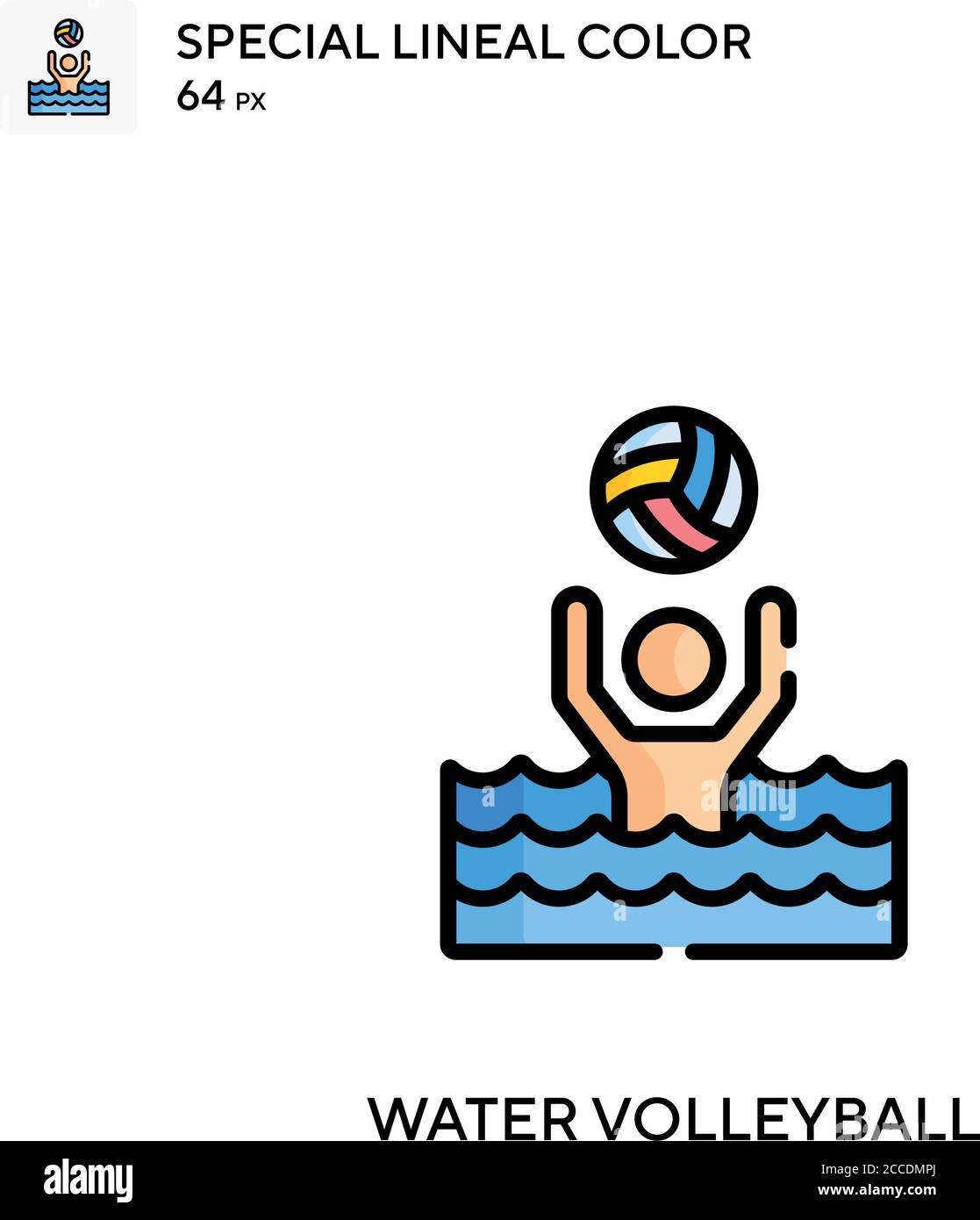 Water volleyball Special lineal color icon. Illustration symbol design ...