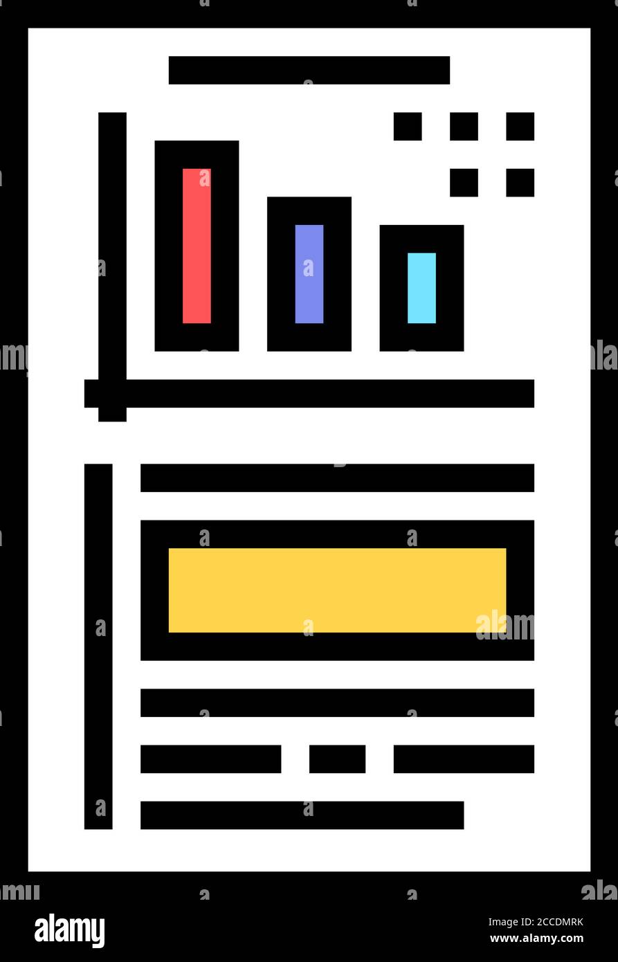 financial report document with chart color icon vector illustration ...